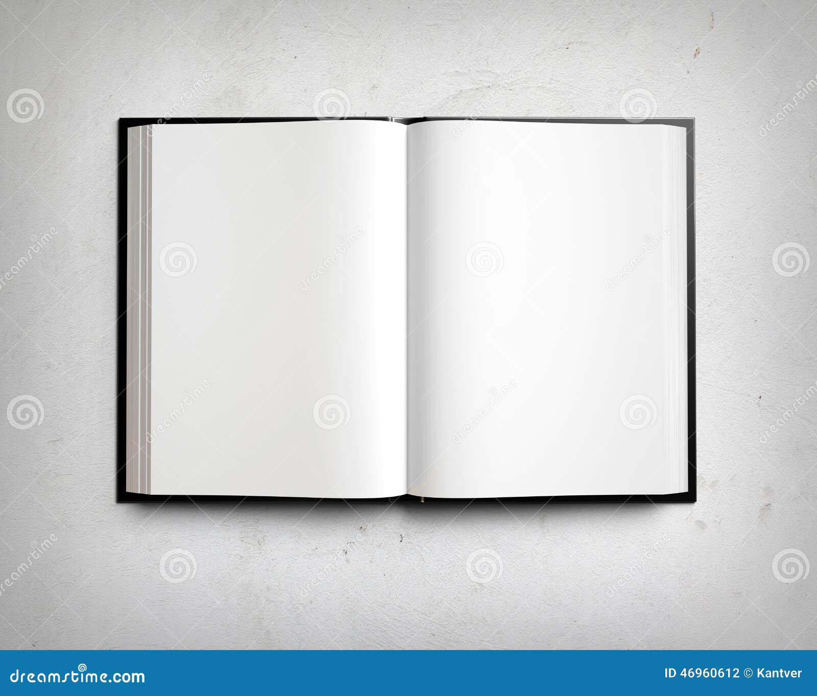Open Blank Textbook on White Stucco Wall Stock Illustration ...