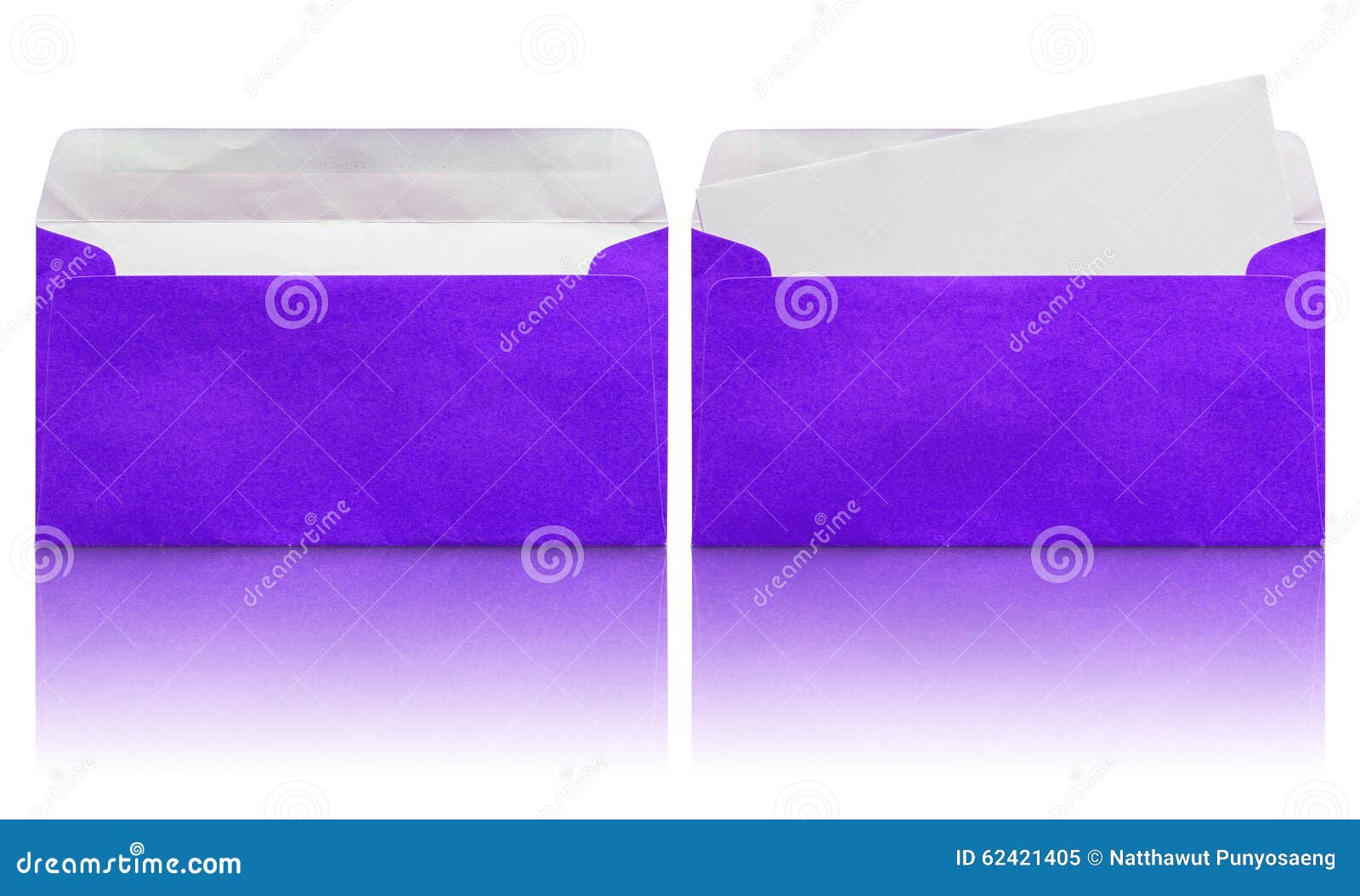 Open Blauwe Envelop Met Lege Brief Stock Afbeelding - Image of ...