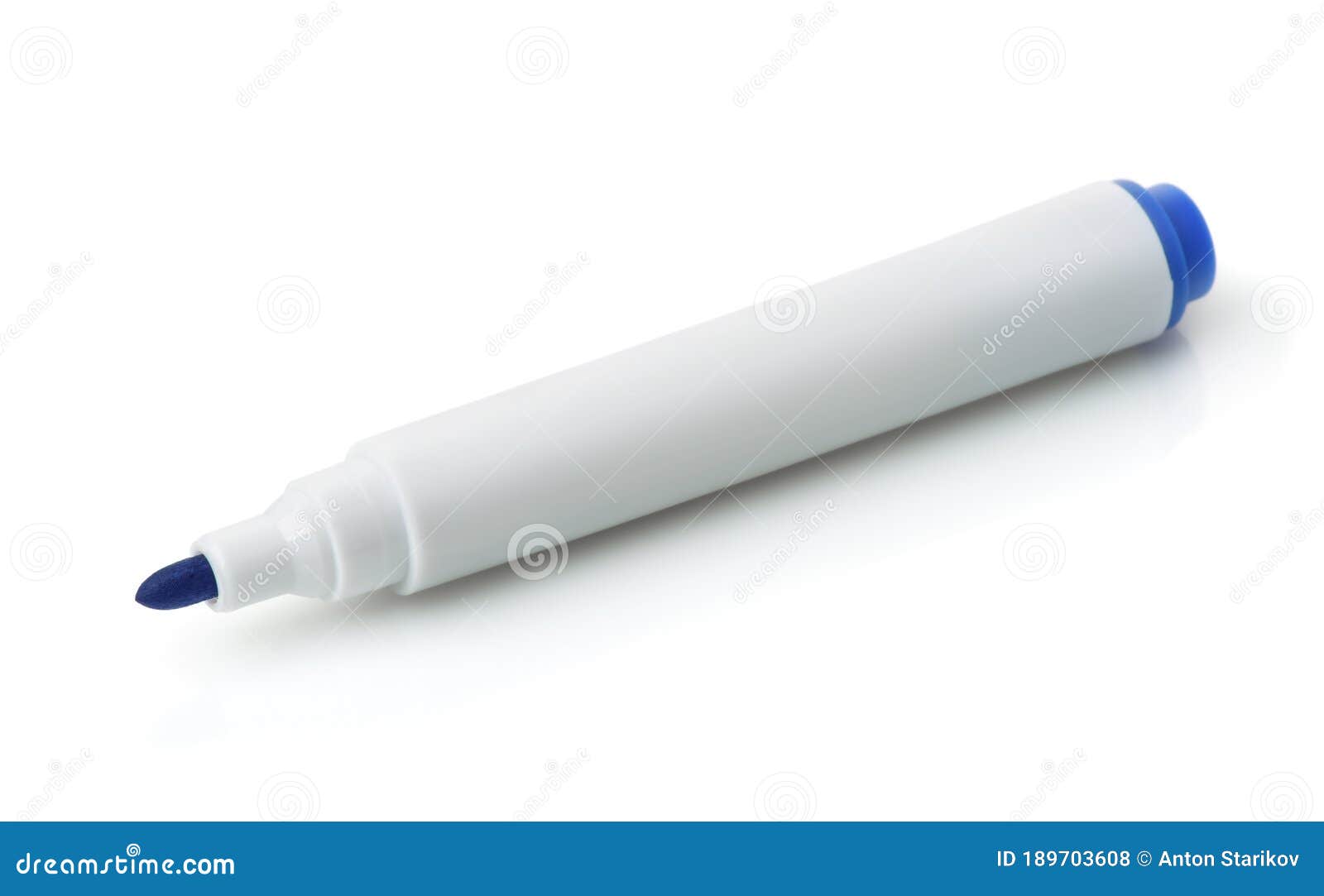 Open blue blank marker pen stock photo. Image of bright - 189703608