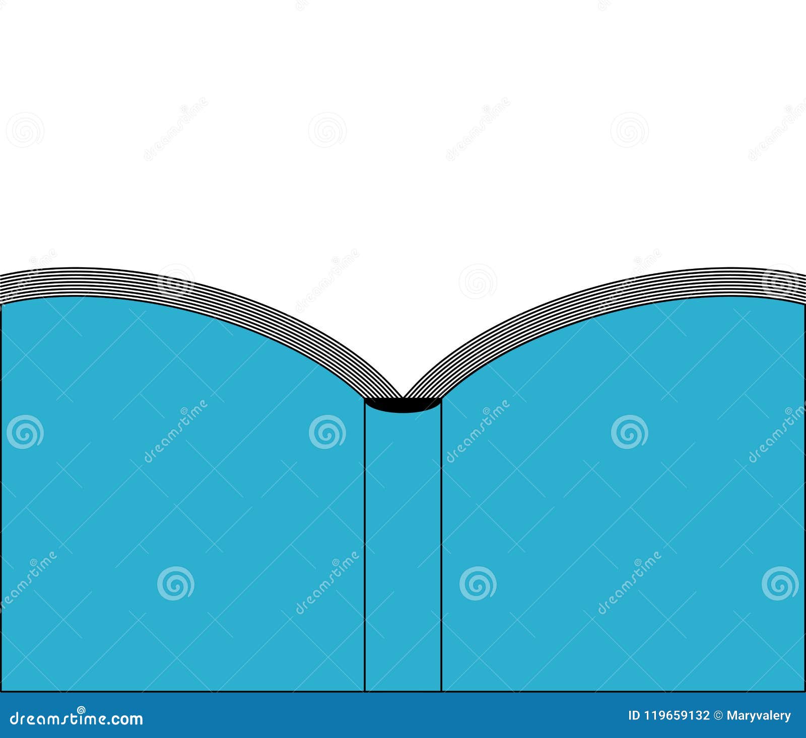 Open Blue Book Back Isolated. Vector Illustration Stock Vector ...