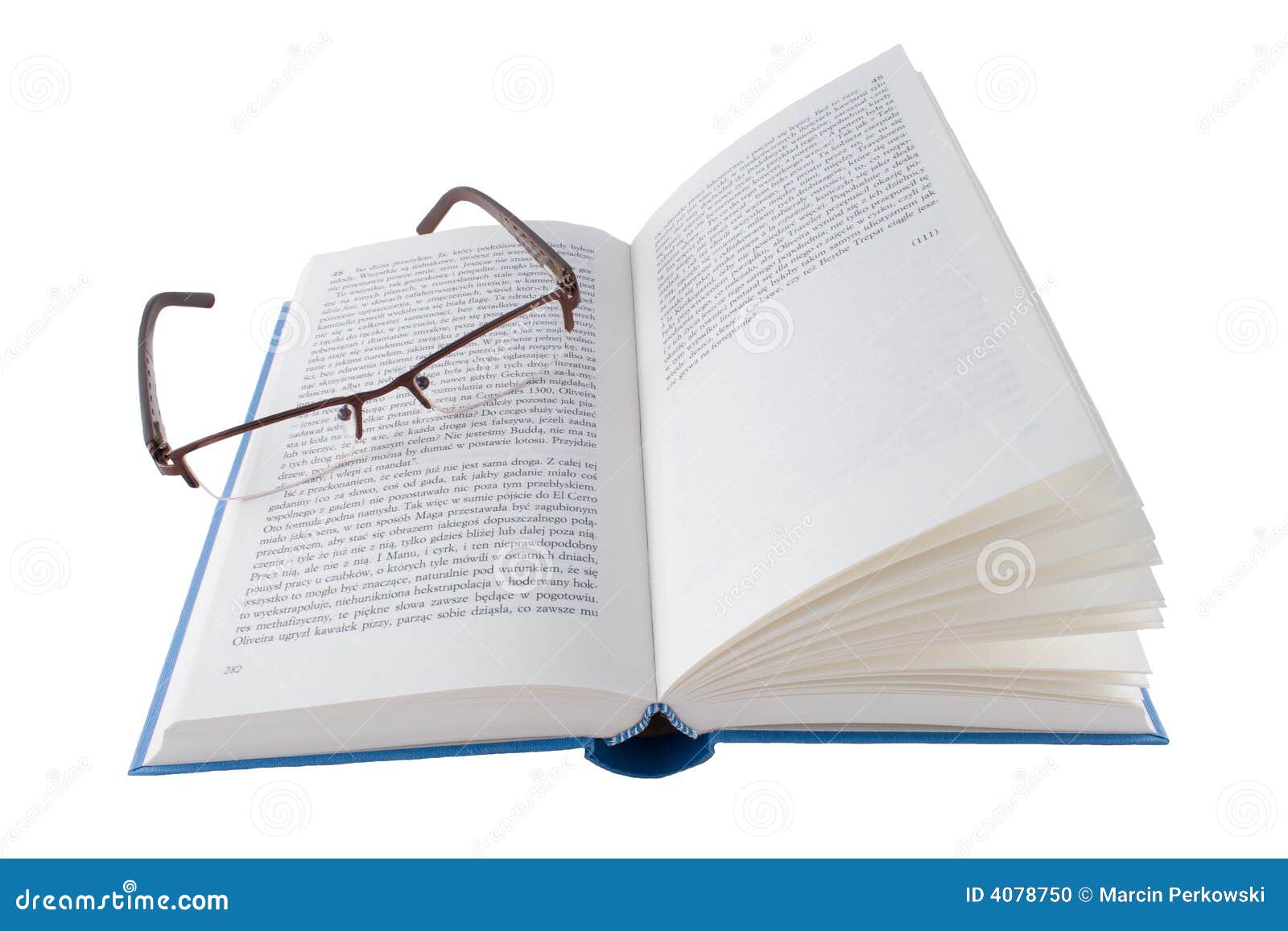 Open Blue Book with Glasses Stock Photo - Image of hardback, blue: 4078750