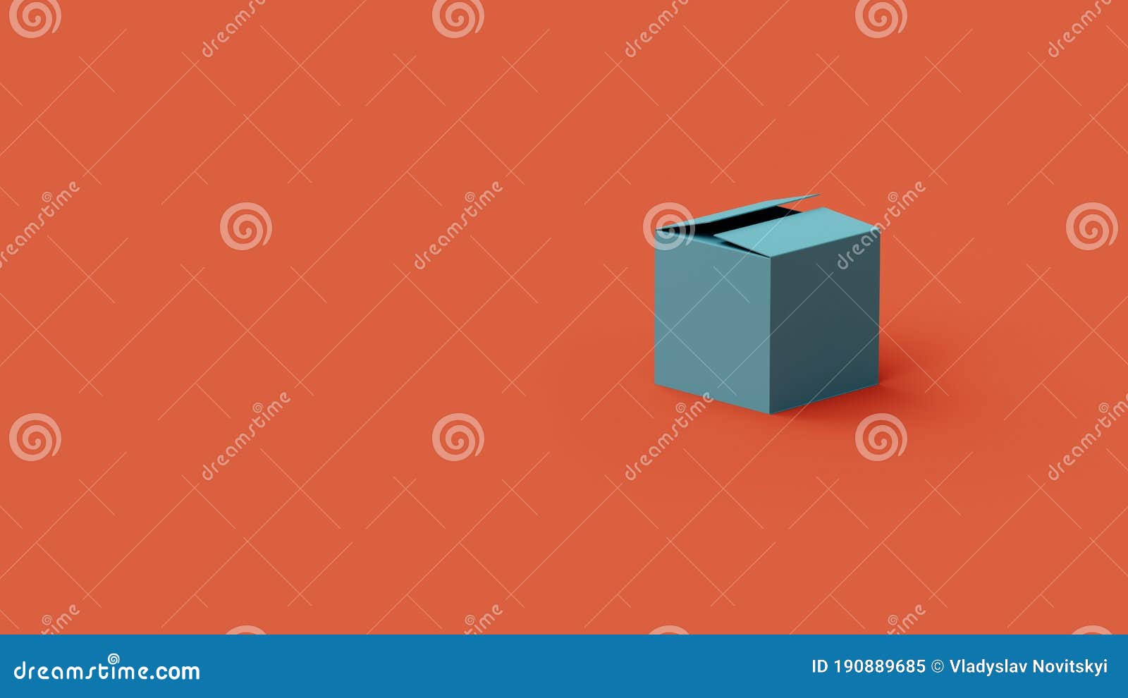 Open Blue Box on a Red Background, Place for Text Stock Illustration ...