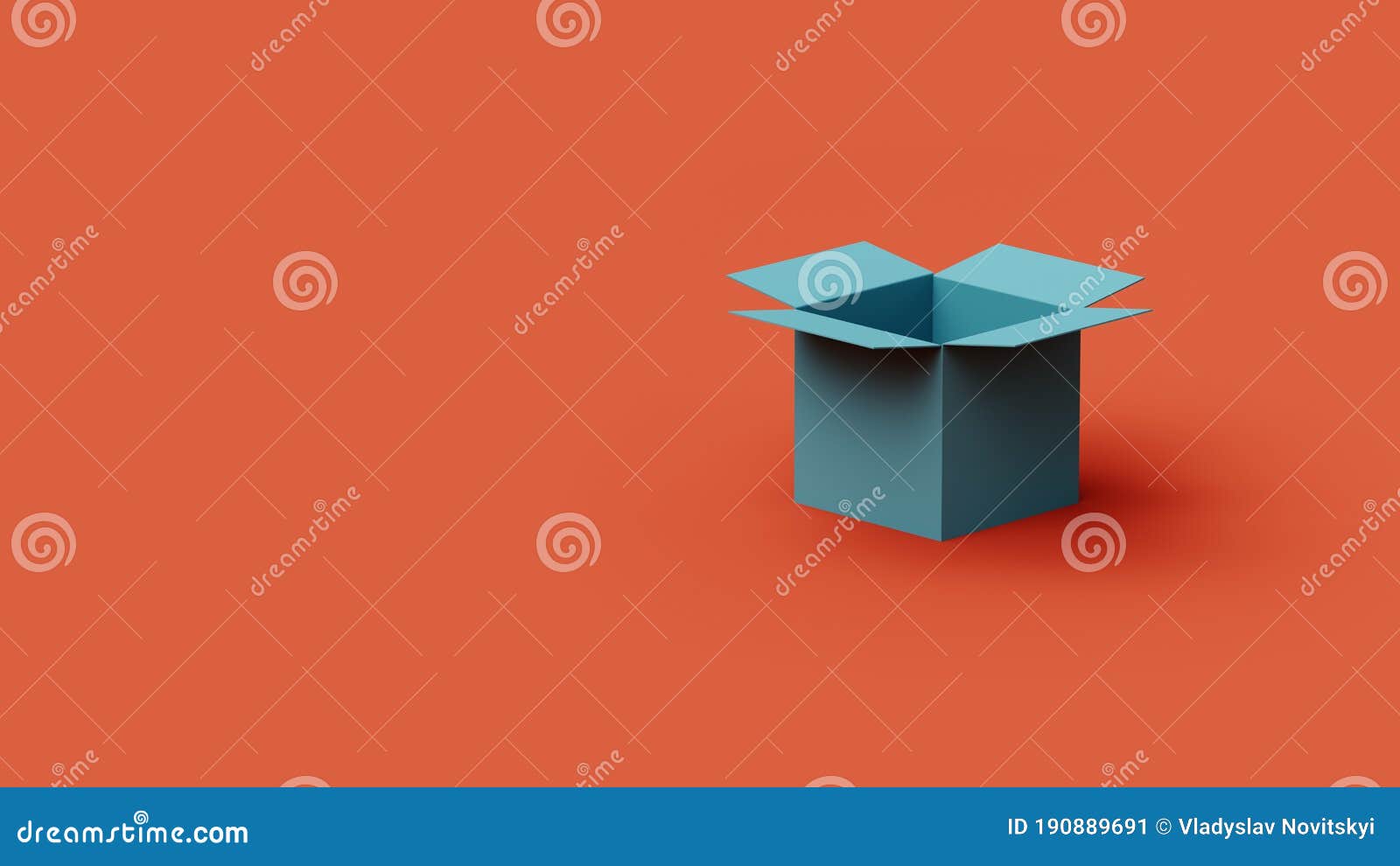 Open Blue Box on a Red Background, Place for Text Stock Illustration ...