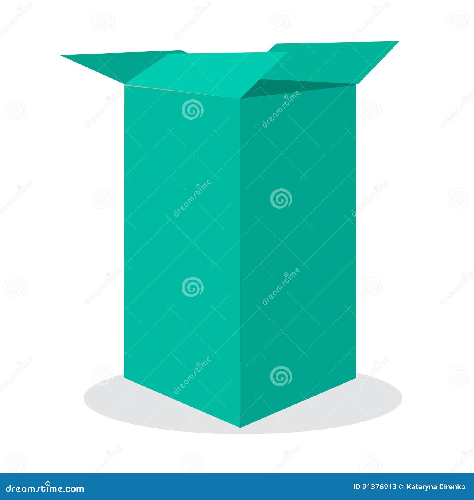 Open Blue Box. Vector Illustration Stock Illustration - Illustration of ...