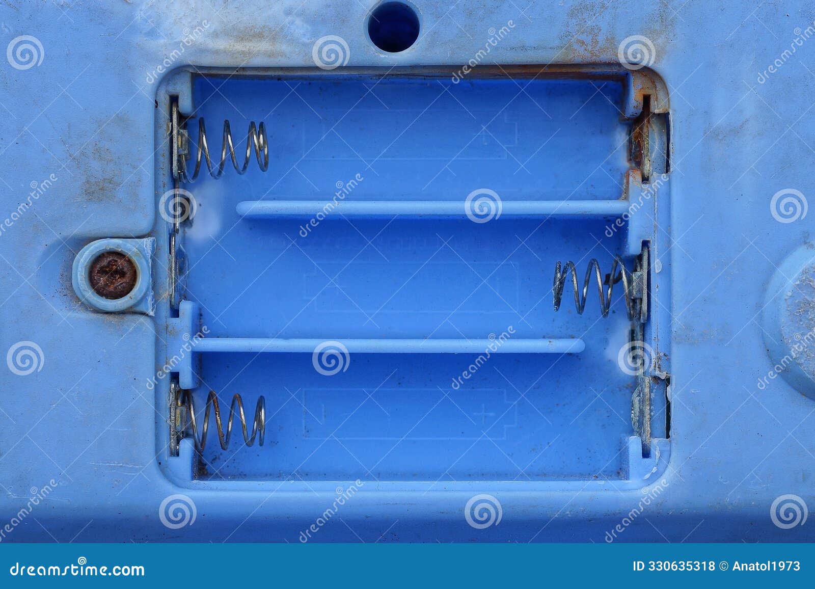 Empty Battery Compartment on Plastic Electrical Box Stock Photo - Image ...