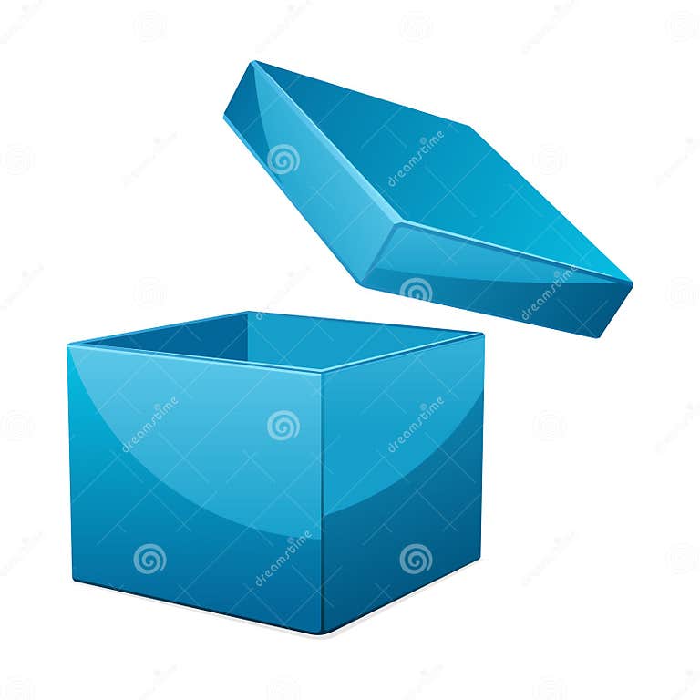 Open blue gift box stock vector. Illustration of present - 17476555