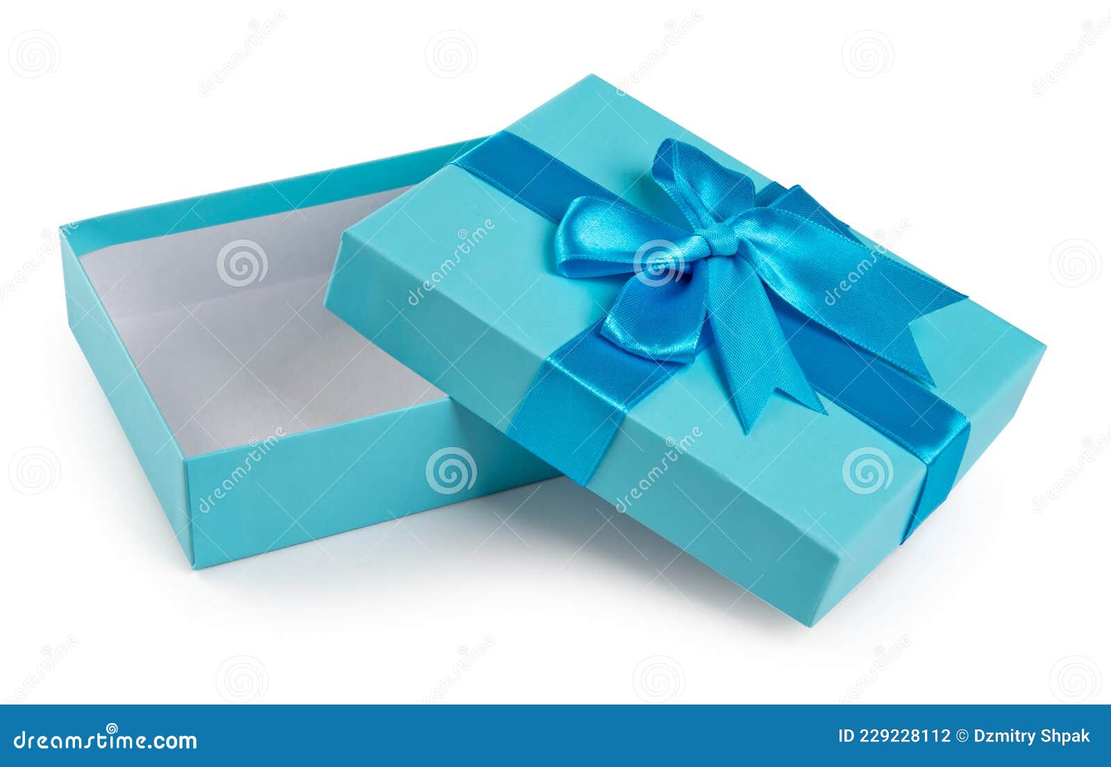 Open Blue Gift Box Isolated on White Background Stock Photo - Image of ...