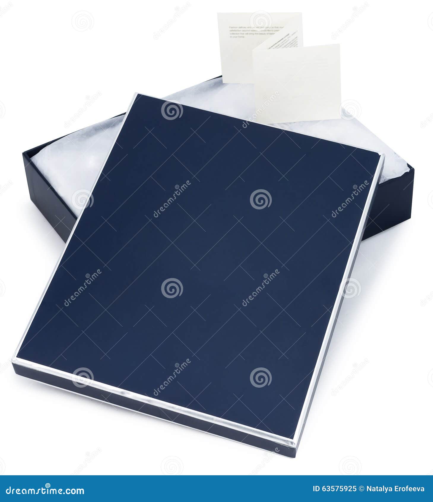 Open Blue Gift Box Note Isolated White Background Stock Photos - Free ...