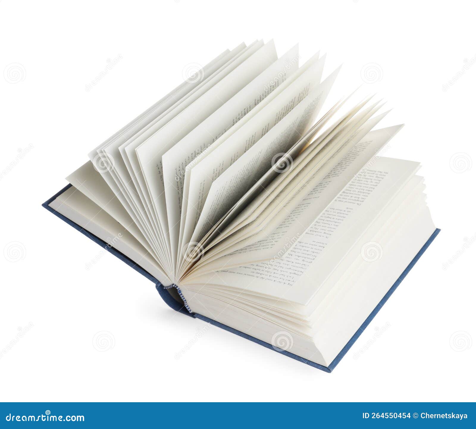 Open Blue Hardcover Book Isolated on White Stock Photo - Image of page ...