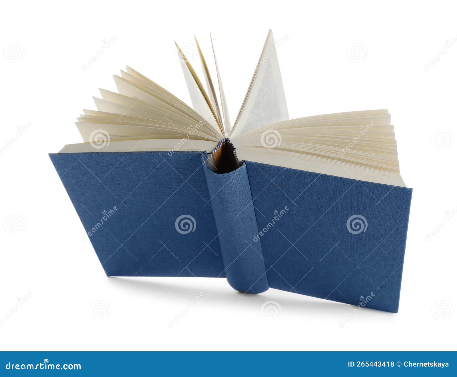 Open Blue Hardcover Book Isolated on White Stock Photo - Image of open ...
