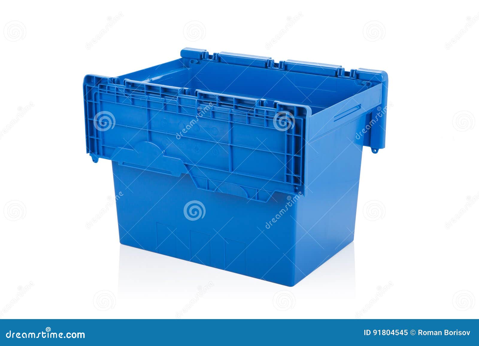 Open Blue Plastic Box Packaging. Stock Image - Image of background ...