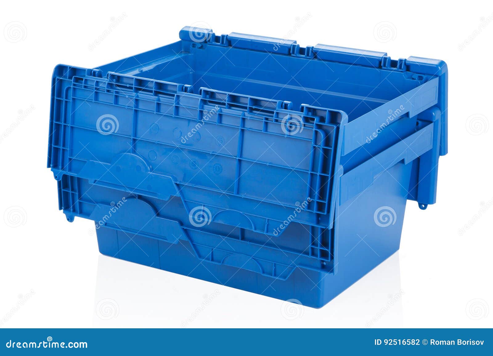 Open Blue Plastic Box Packaging. Stock Photo - Image of equipment ...