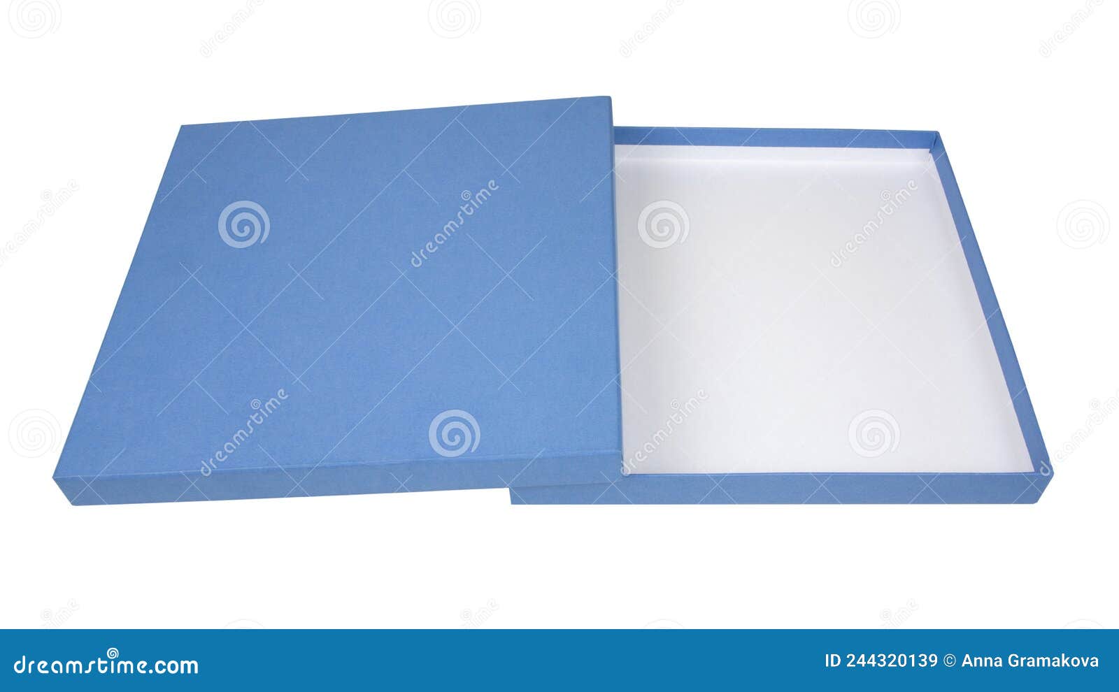 Open Blue Rectangular Box Isolated on White Stock Image - Image of ...