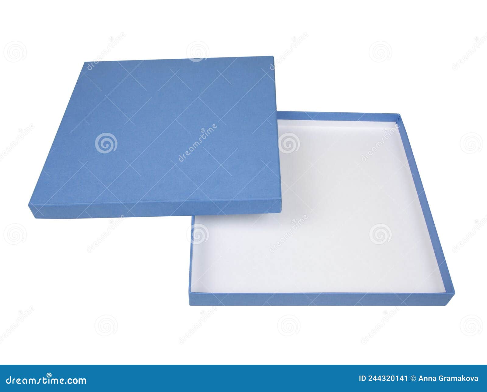 Open Blue Rectangular Box Isolated on White Stock Image - Image of ...