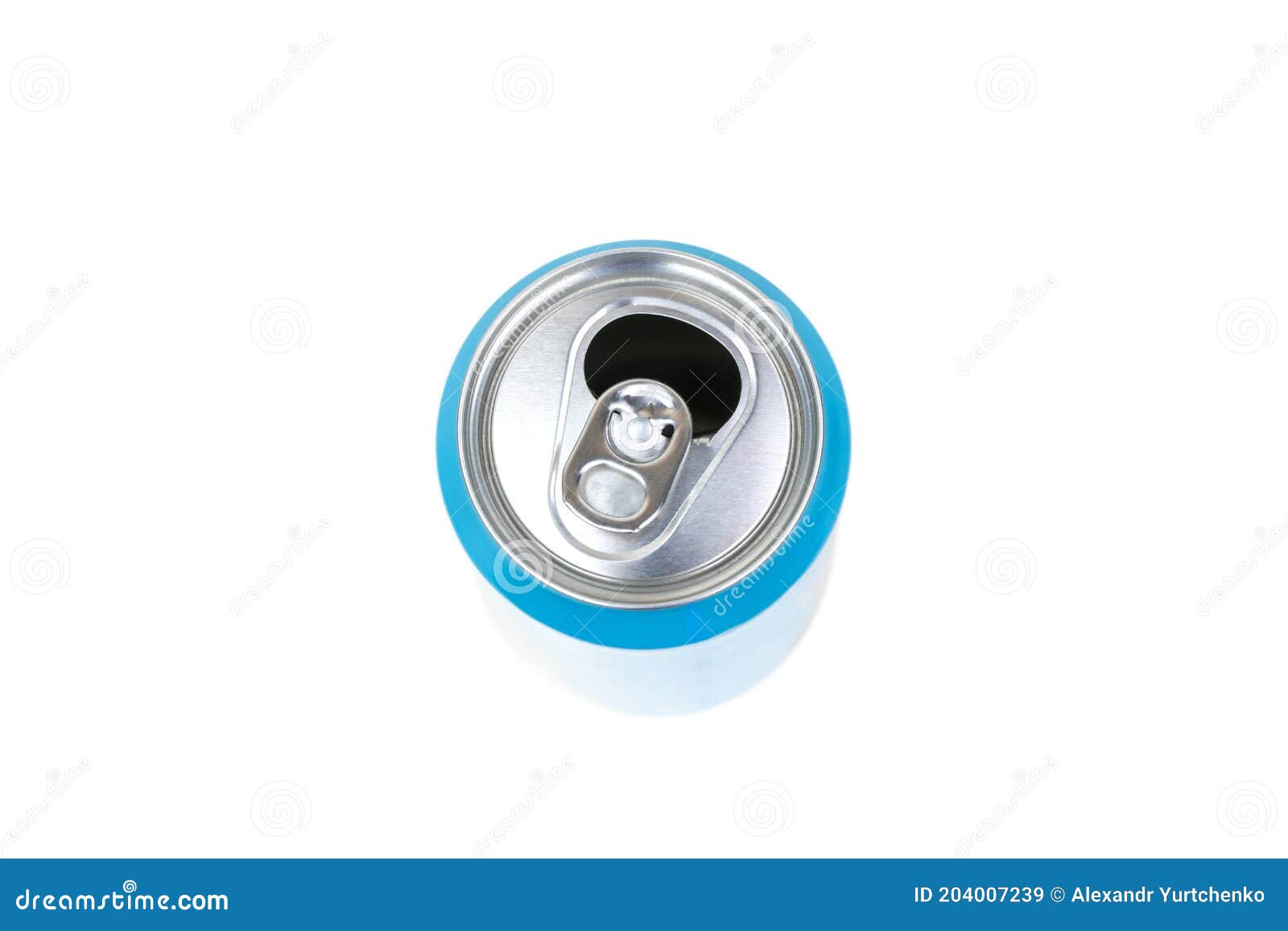 Open blue tin can isolated stock image. Image of aluminum - 204007239