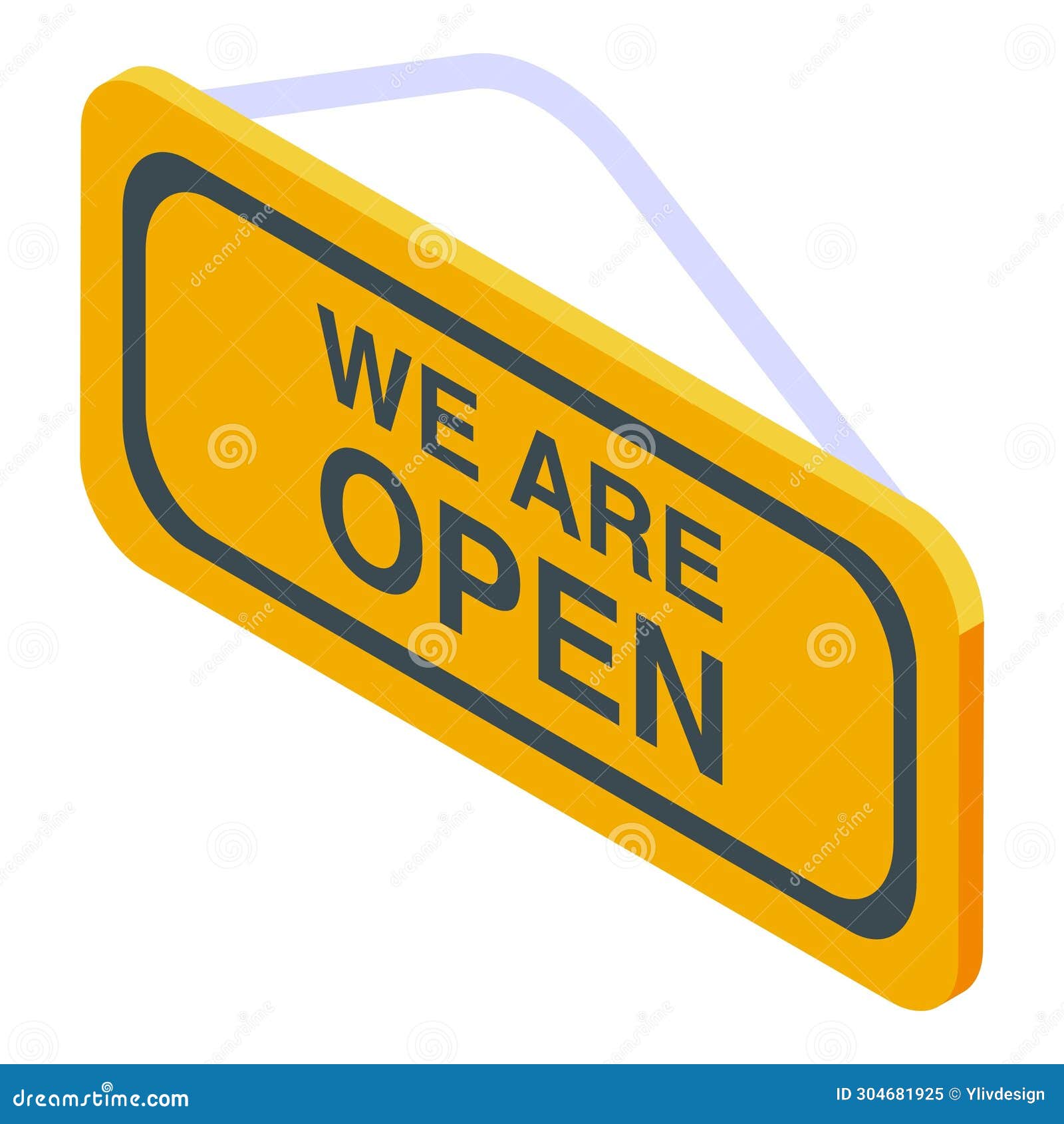 We are Open Board Icon Isometric Vector. City Sign Stock Illustration ...