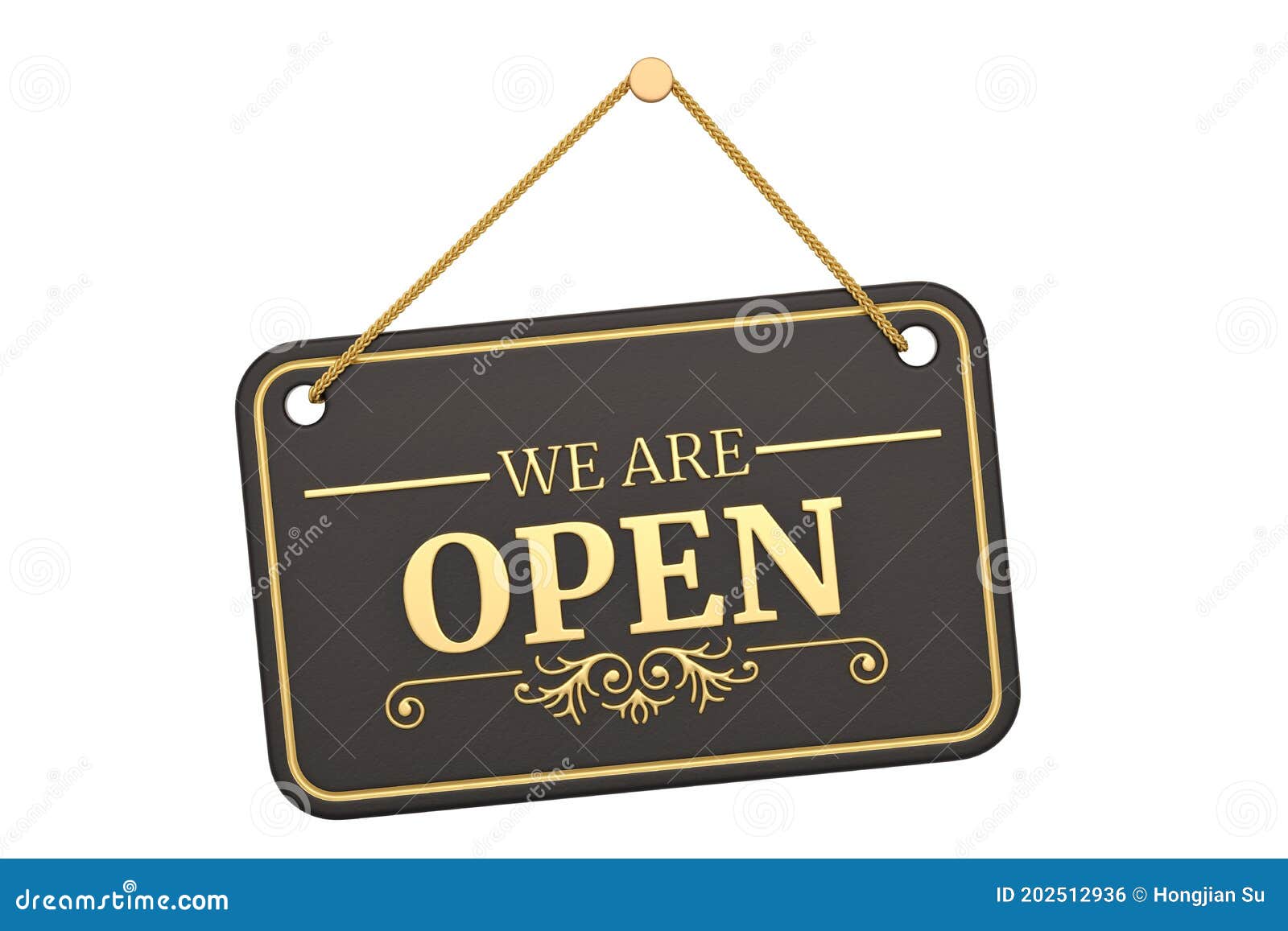 We are Open Board Isolated on White Background. 3D Illustration Stock ...