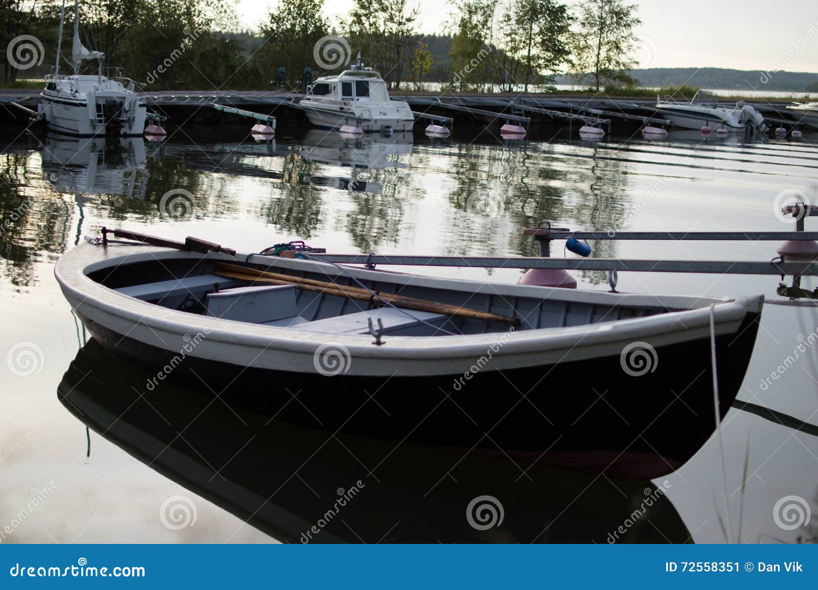 Open Boat in Midsummer Night Stock Image - Image of scandinavia, place ...