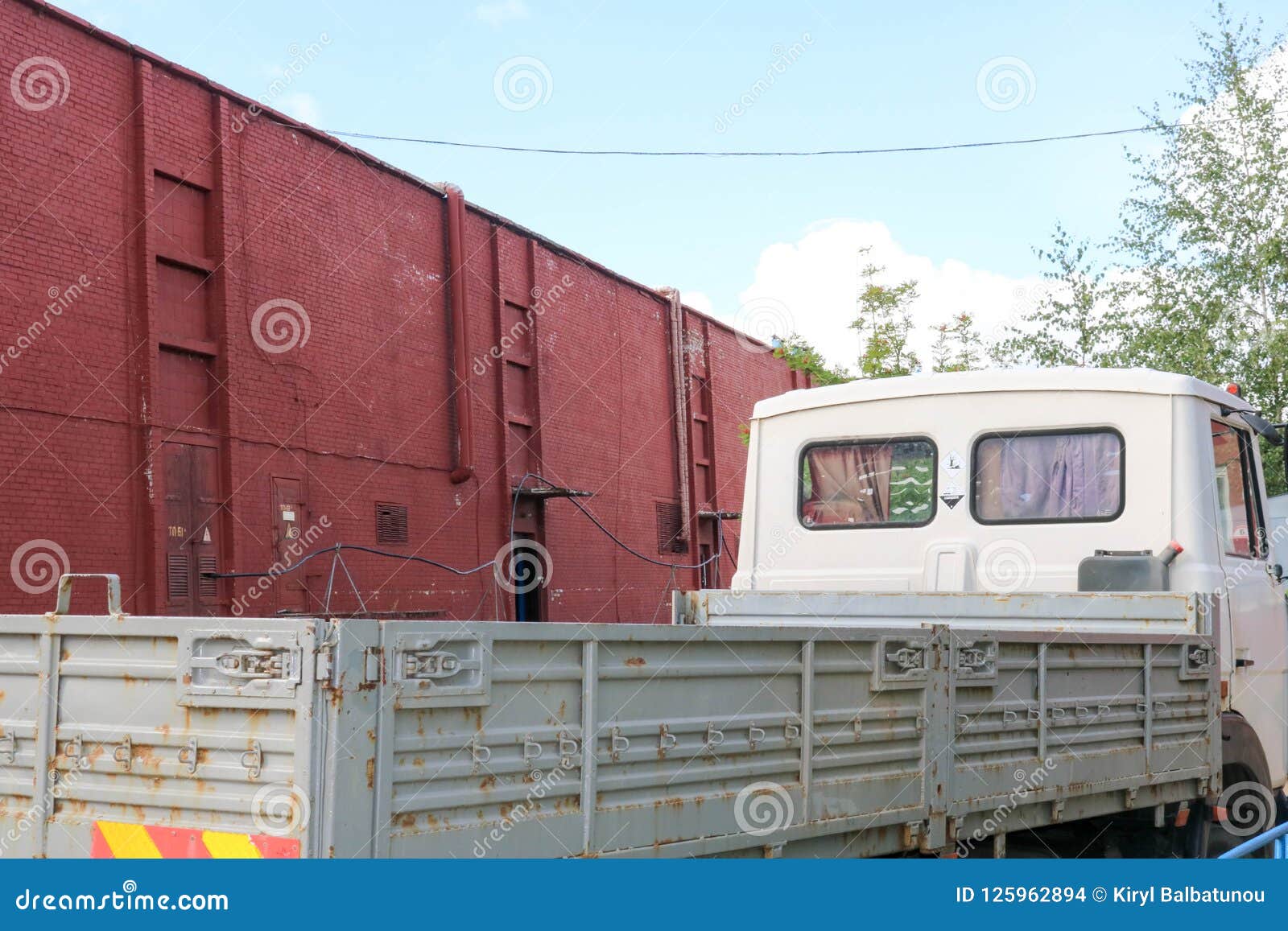 Open the Body of a Truck Arriving for Loading Cargo at the Warehouse of ...
