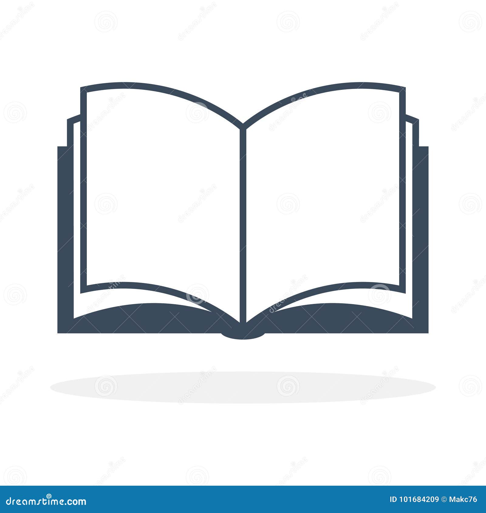 Open boekpictogram vector illustratie. Illustration of element - 101684209