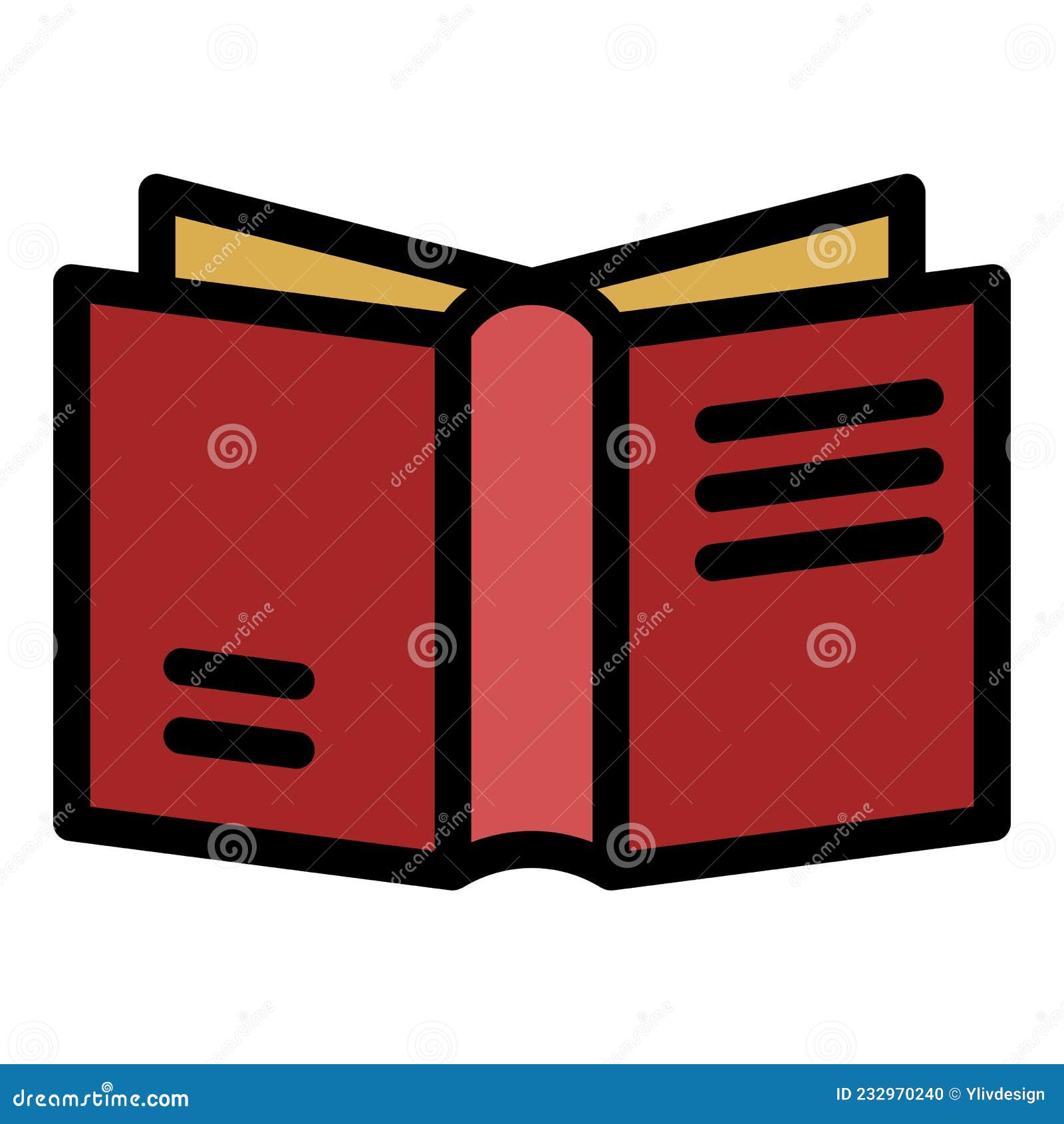 Open Book Back View Icon Color Outline Vector Stock Illustration ...
