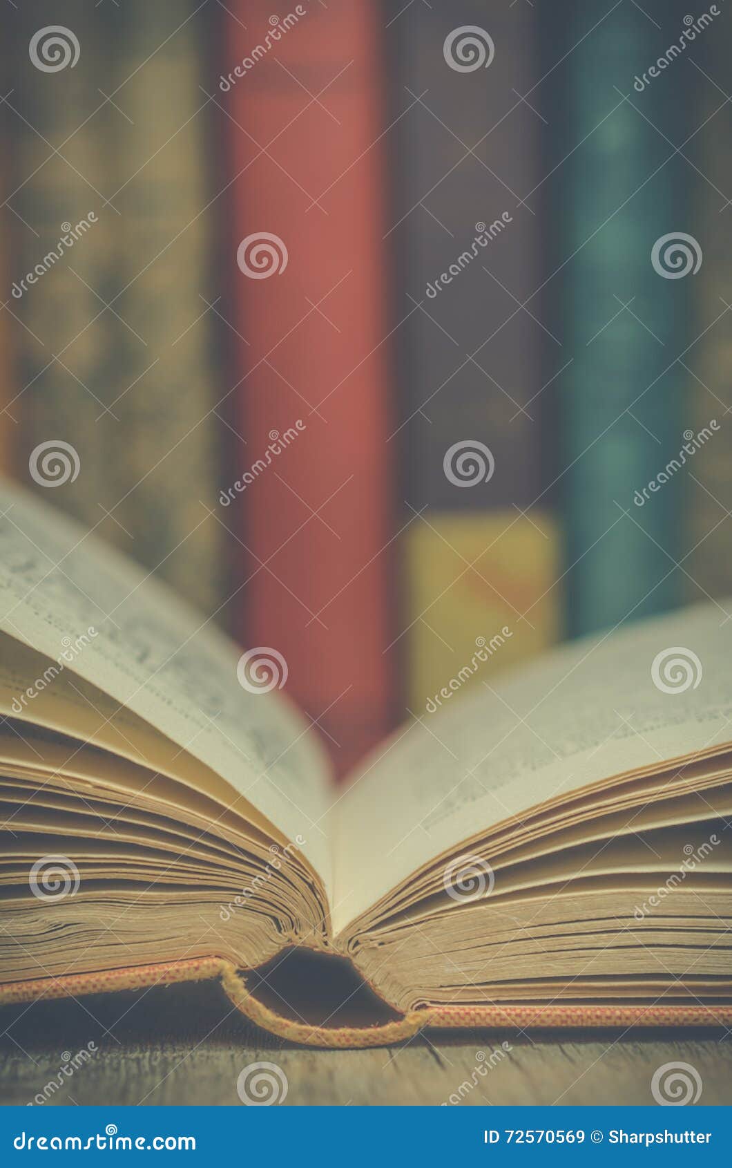 Open book with background stock image. Image of bookshelf - 72570569