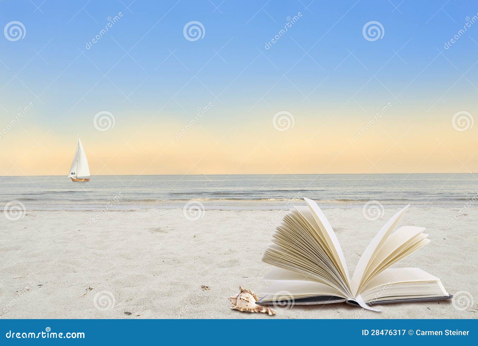 Open book on beach by sea stock image. Image of novel - 28476317