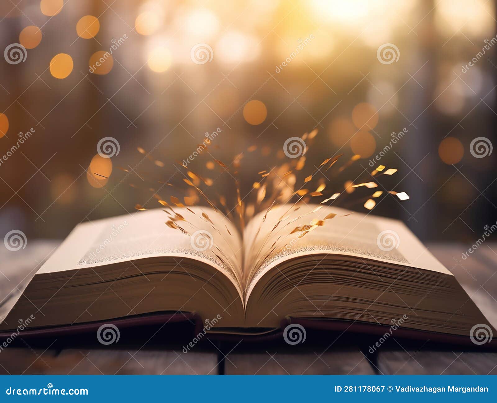 Open Book on a Bench in Park Stock Illustration - Illustration of ...