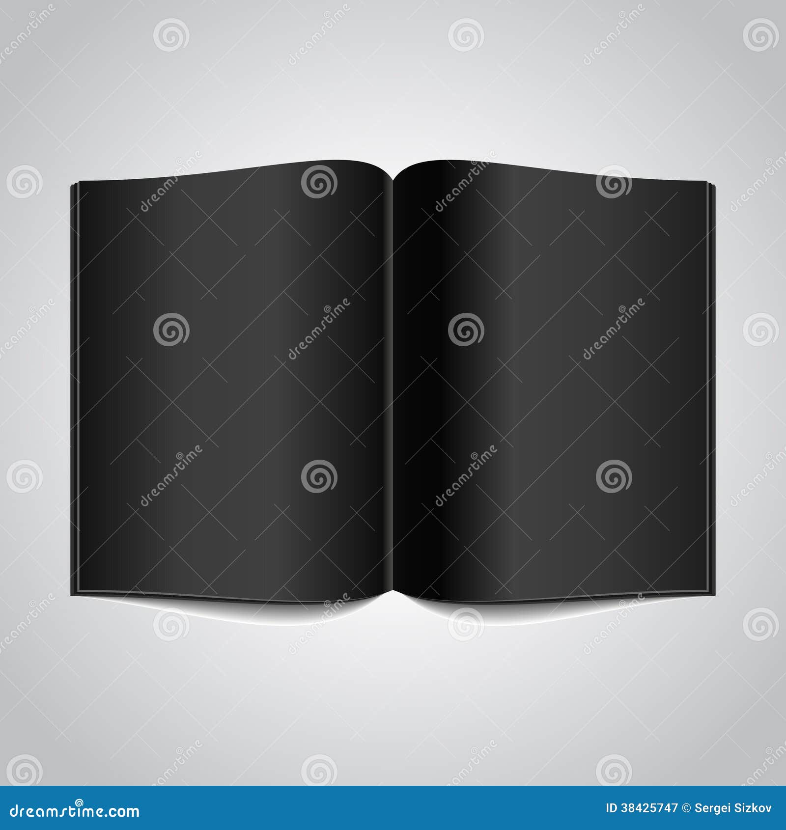 Open Book with Black Glossy Pages Stock Vector - Illustration of ...
