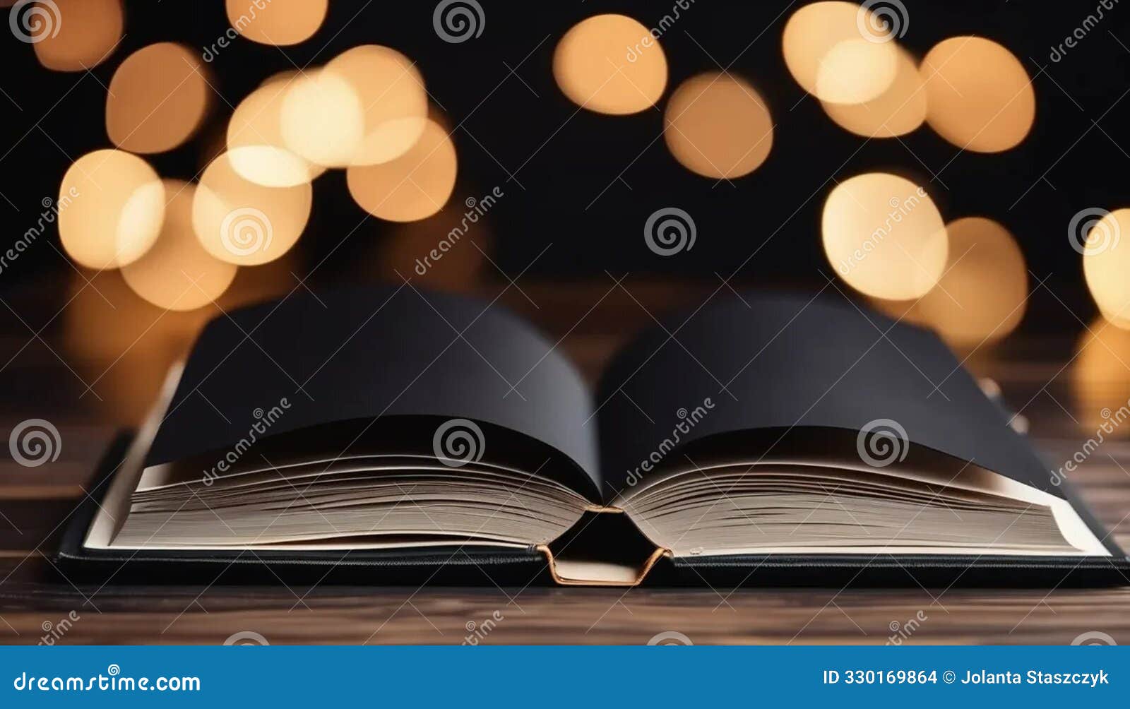 Open book with black pages stock illustration. Illustration of yellow ...