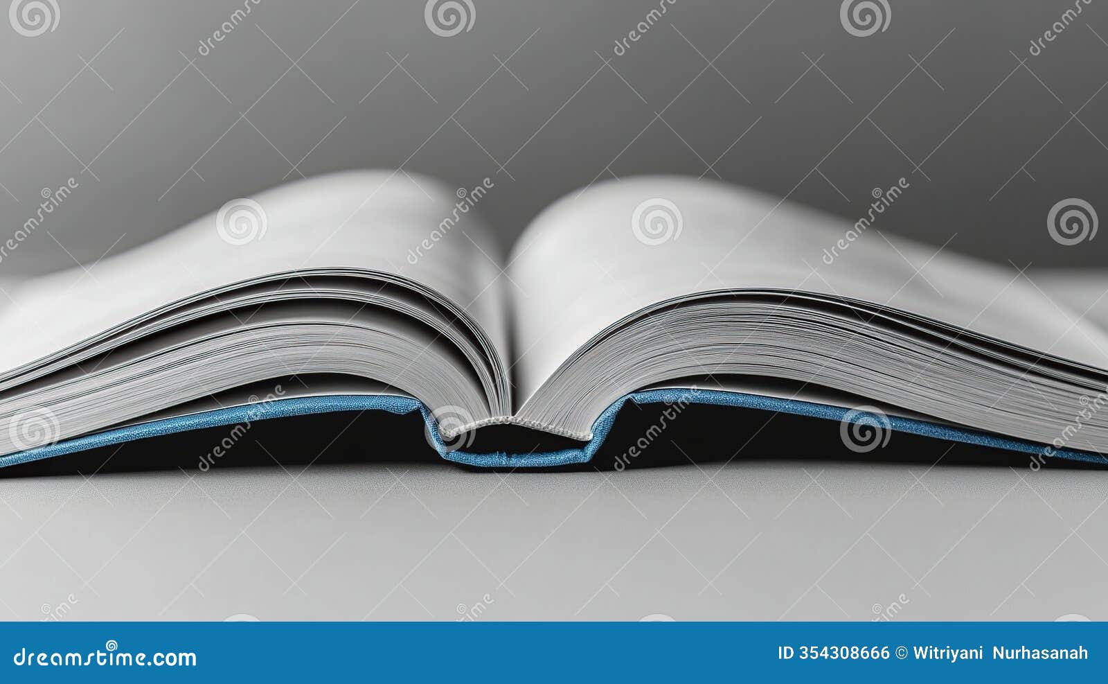 Open Book with Blank Pages, Close-up View on a Table Stock Illustration ...