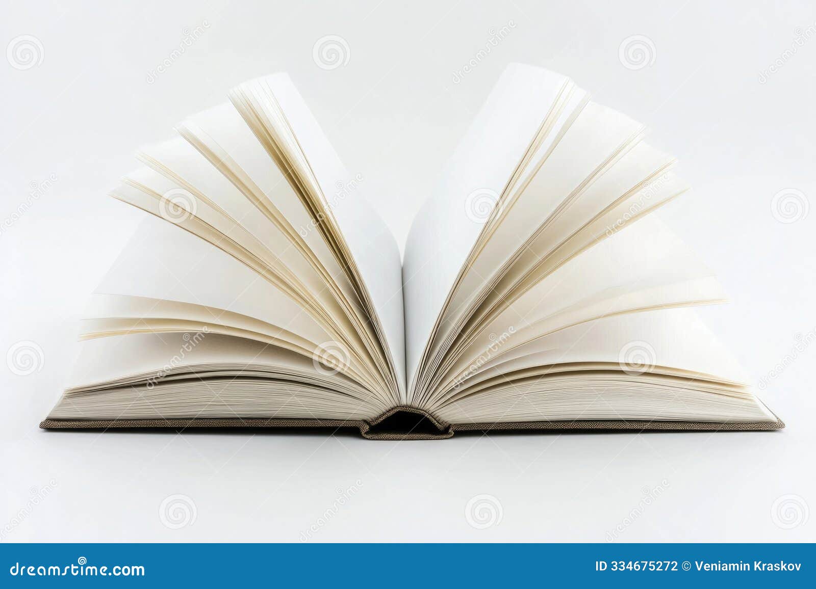 An Open Book with Blank Pages Isolated on a Clean White Background ...