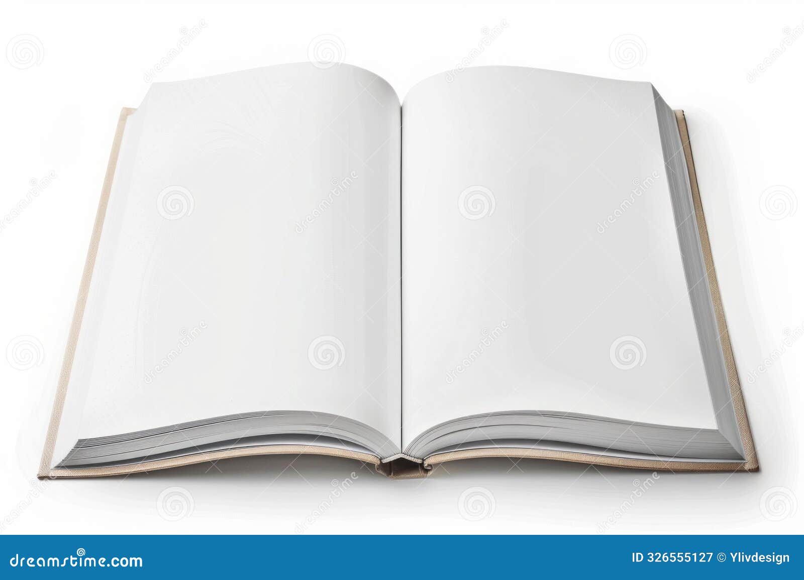 Open Book with Blank Pages on White Background Stock Image - Image of ...