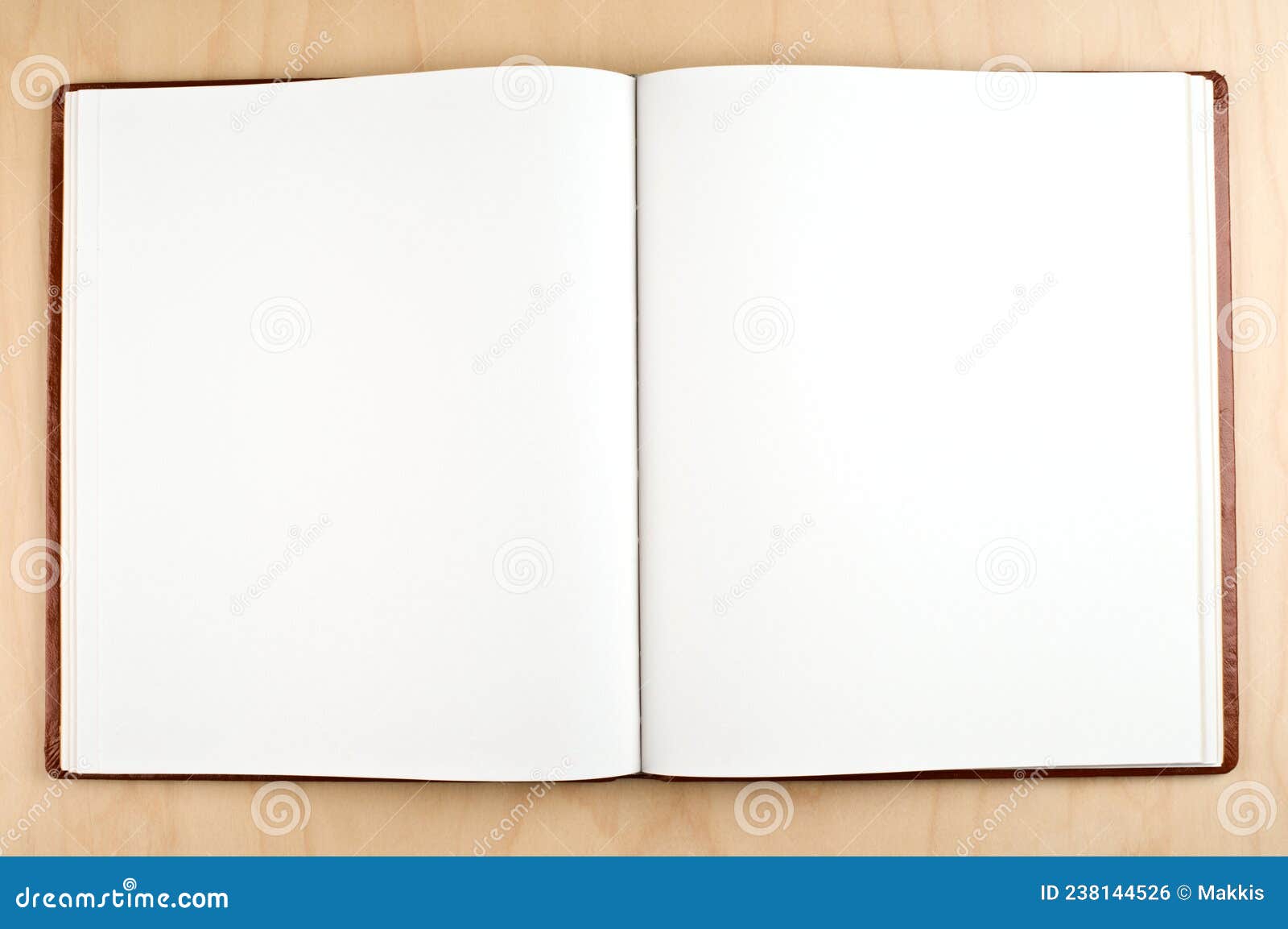 An Open Book with Blank White Pages Stock Photo - Image of horizontal ...