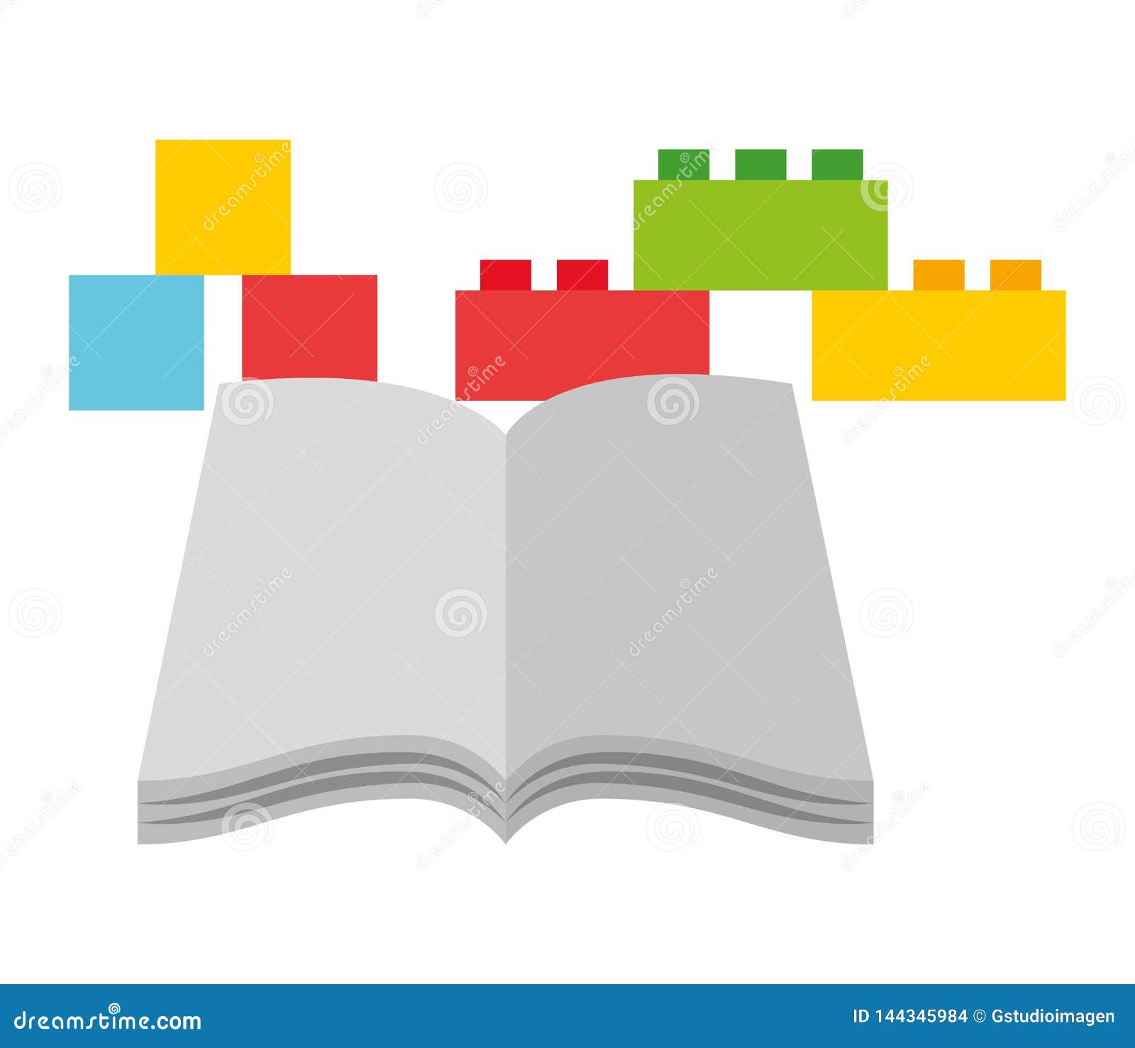 Open Book Blocks and Cubes Toys Kid Stock Vector - Illustration of ...