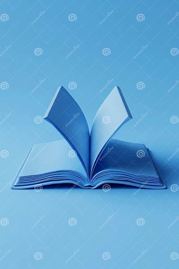 An Open Book on a Blue Background. the Concept of Knowledge Stock Photo ...