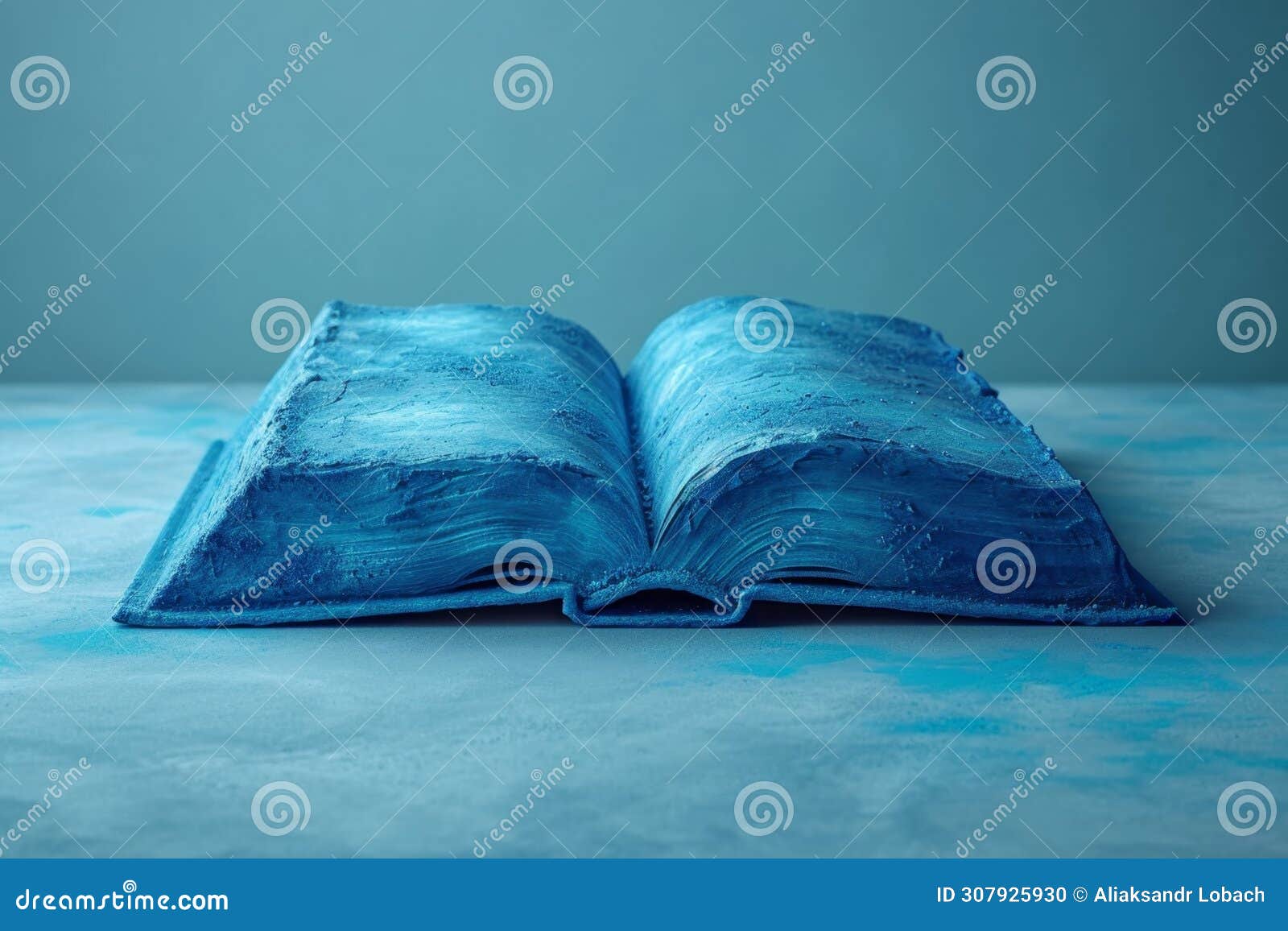 An Open Book on a Blue Background. the Concept of Knowledge Stock Photo ...