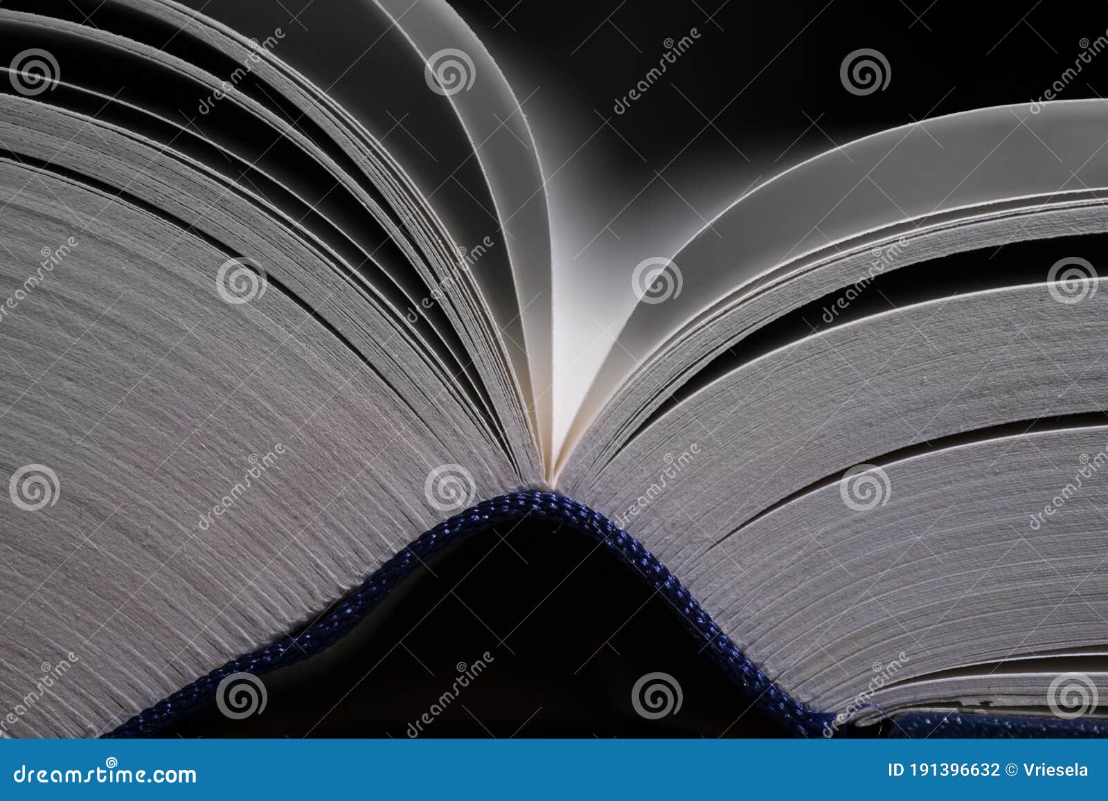 Open Book with Blue Cover and Black Background Stock Photo - Image of ...