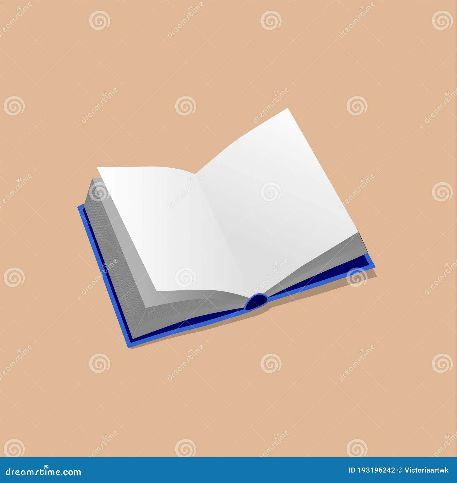 An Open Book with a Blue Cover Stock Vector - Illustration of hardcover ...