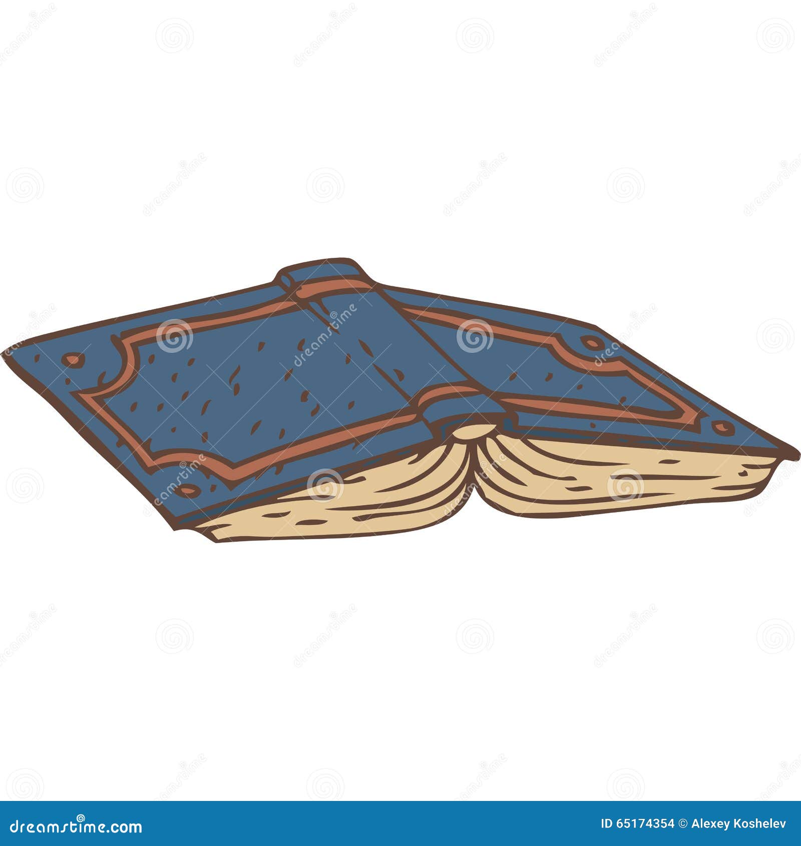 Open Book with a Blue Cover Stock Vector - Illustration of literary ...