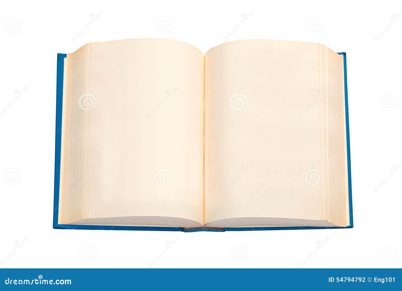 Open Book with Blue Cover and Empty Pages Stock Photo - Image of color ...