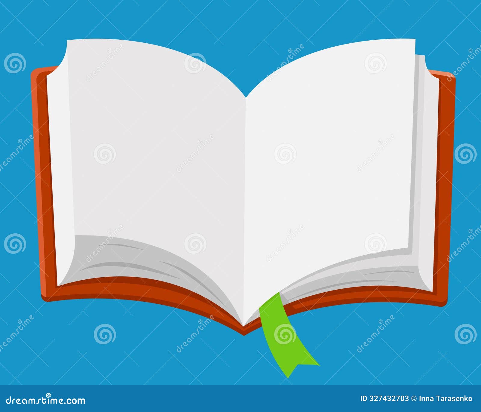 Open Book with Bookmark on Blue Background Stock Illustration ...