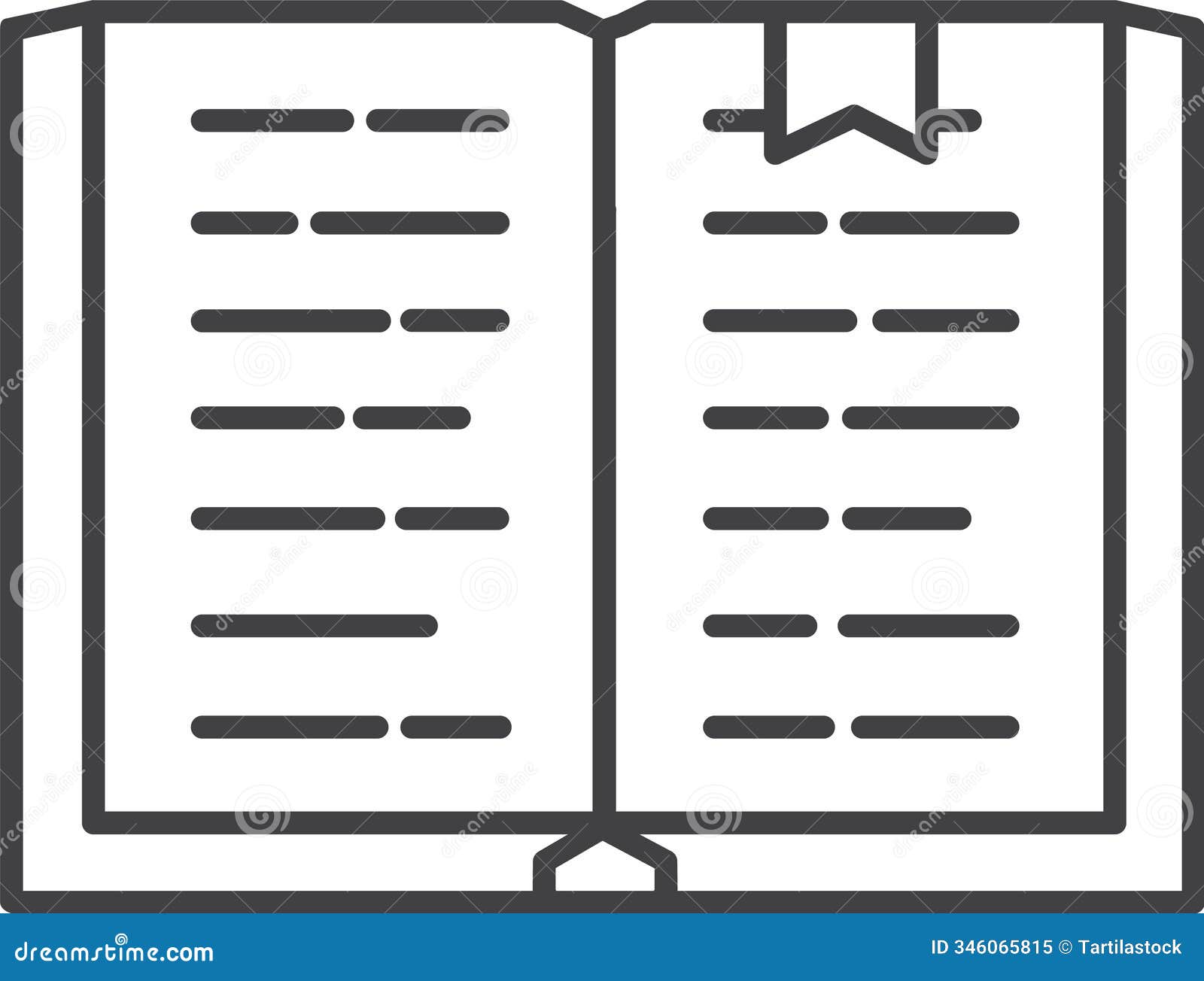 Open Book with a Bookmark, Revealing Text, Symbolizes Studying and ...