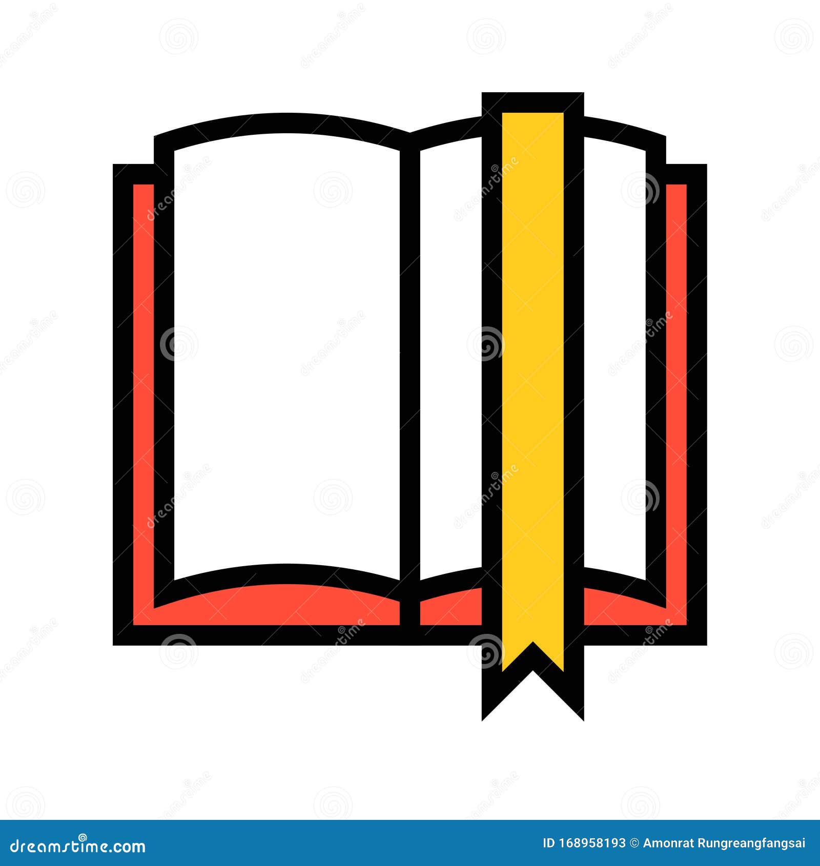 Open Book with Bookmark, Filled Style Icon Stock Vector - Illustration ...