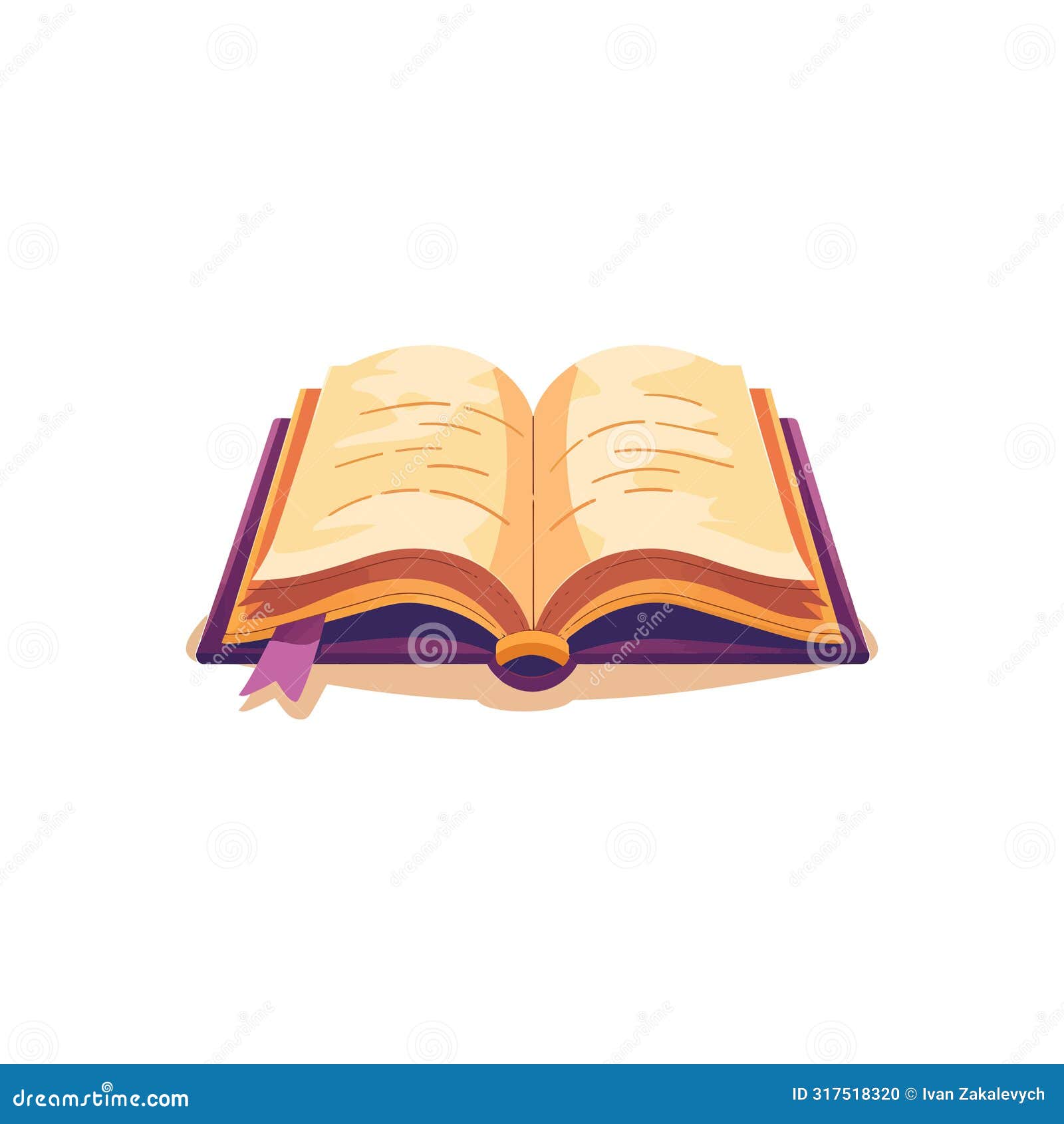 Open Book with Bookmark. Vector Illustration Design Stock Illustration ...
