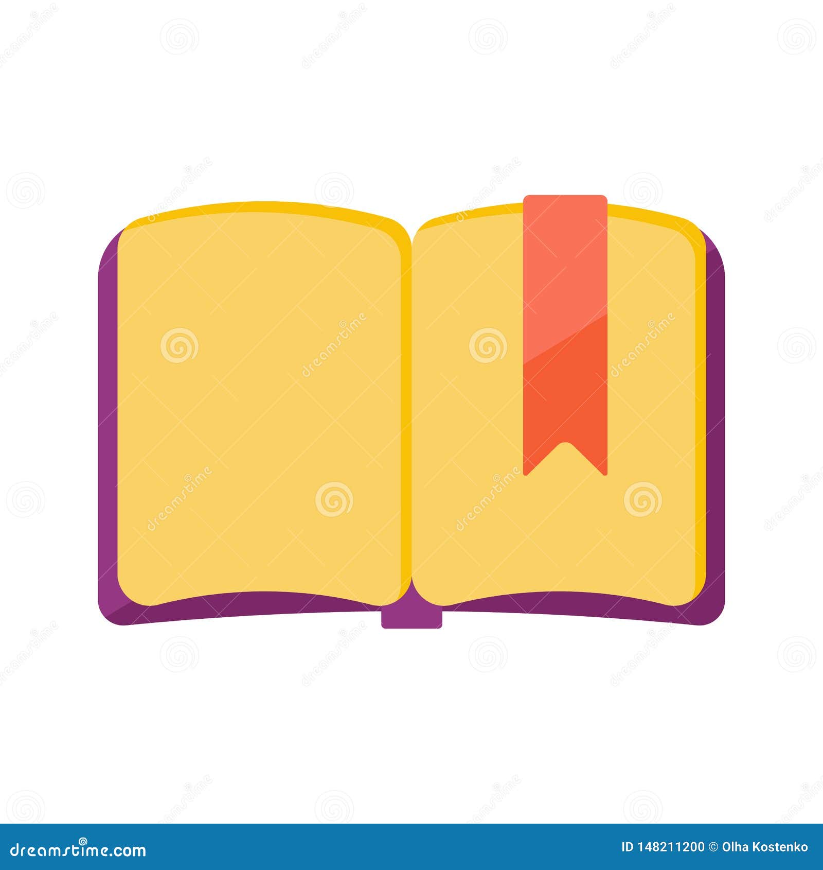 The Open Book with Bookmarker Stock Vector - Illustration of ...