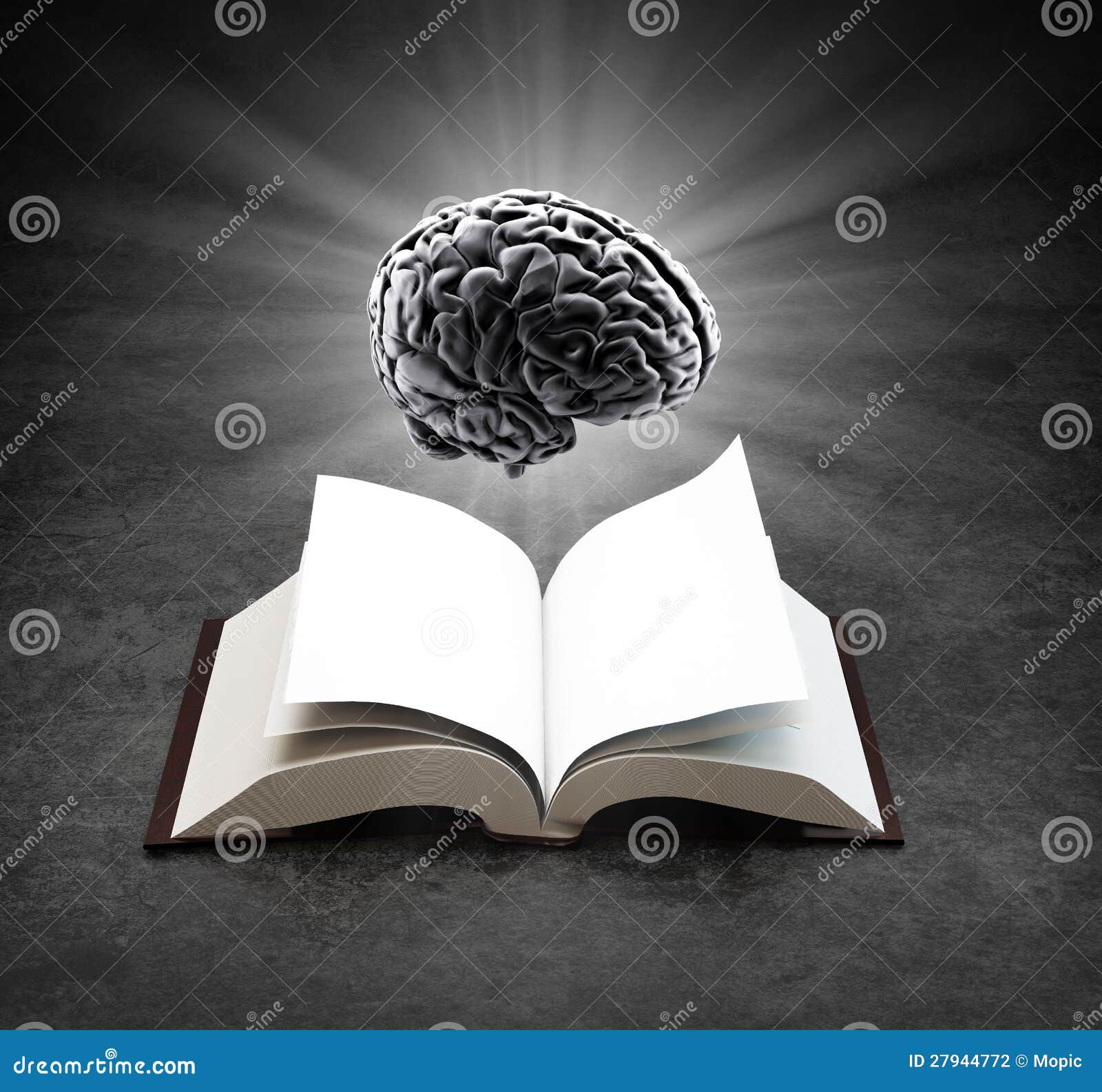 Open book with a brain stock illustration. Illustration of brain - 27944772