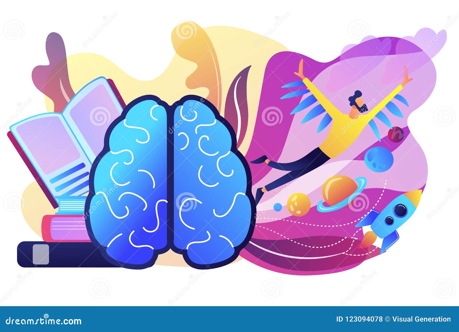 Imagination Concept Vector Illustration. Stock Vector - Illustration of ...