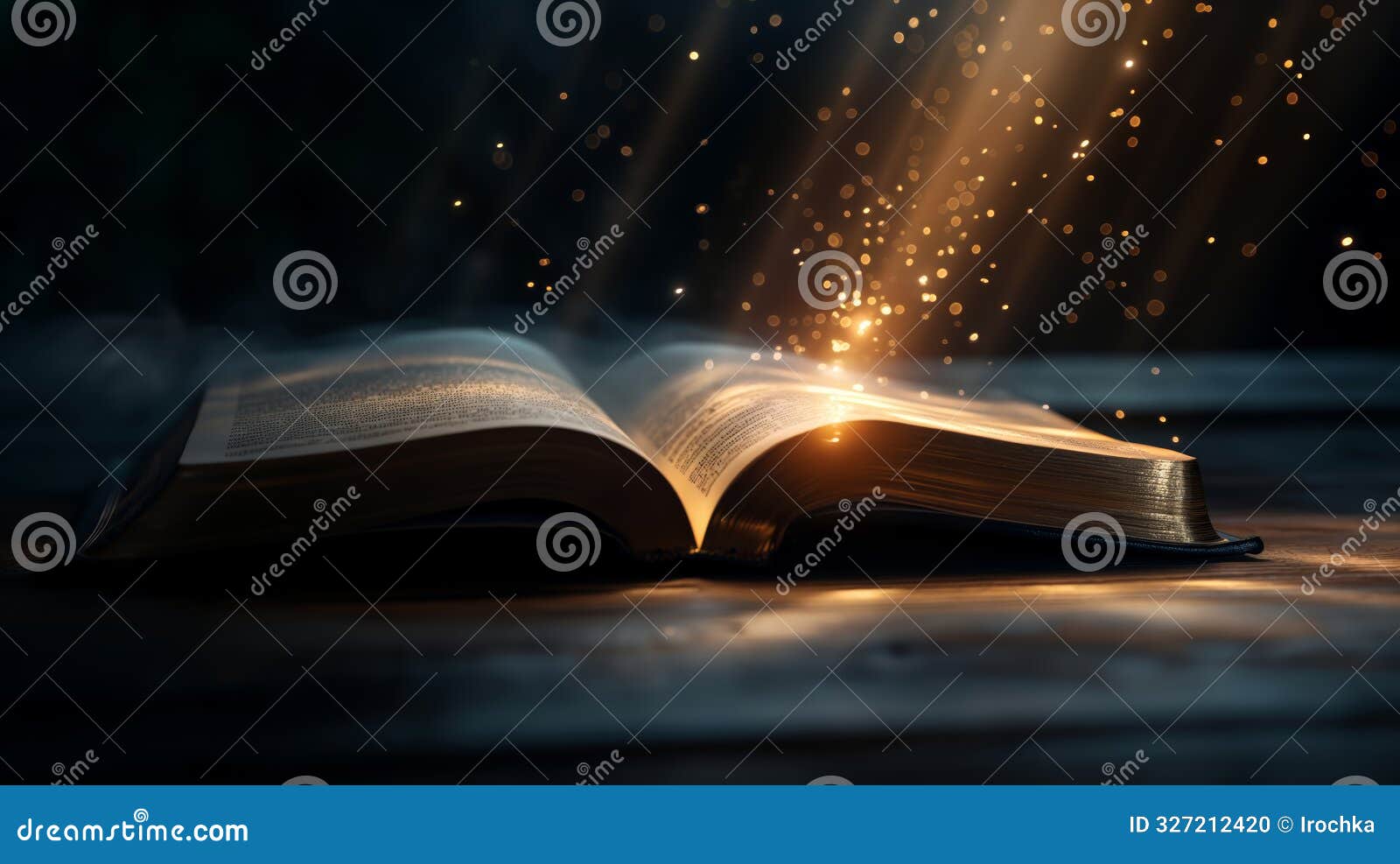 Open Book with Bright Light Emanating from Pages Stock Photo - Image of ...