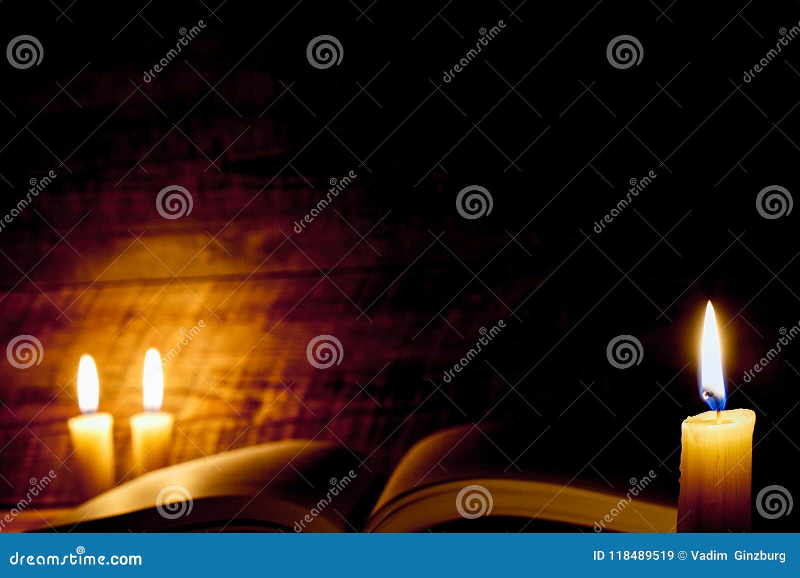 Open book with candlelight stock image. Image of brass - 118489519